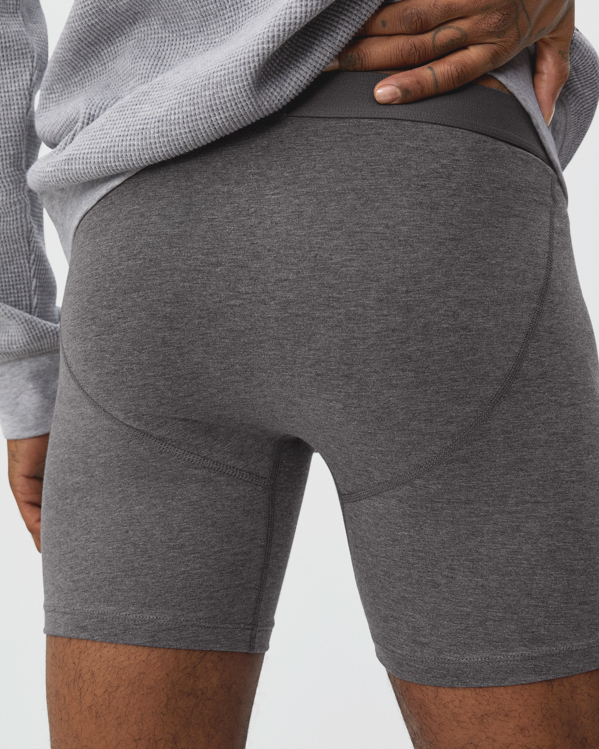 The Supima® Longer Boxer Brief | Uniform Heather Charcoal – Everlane
