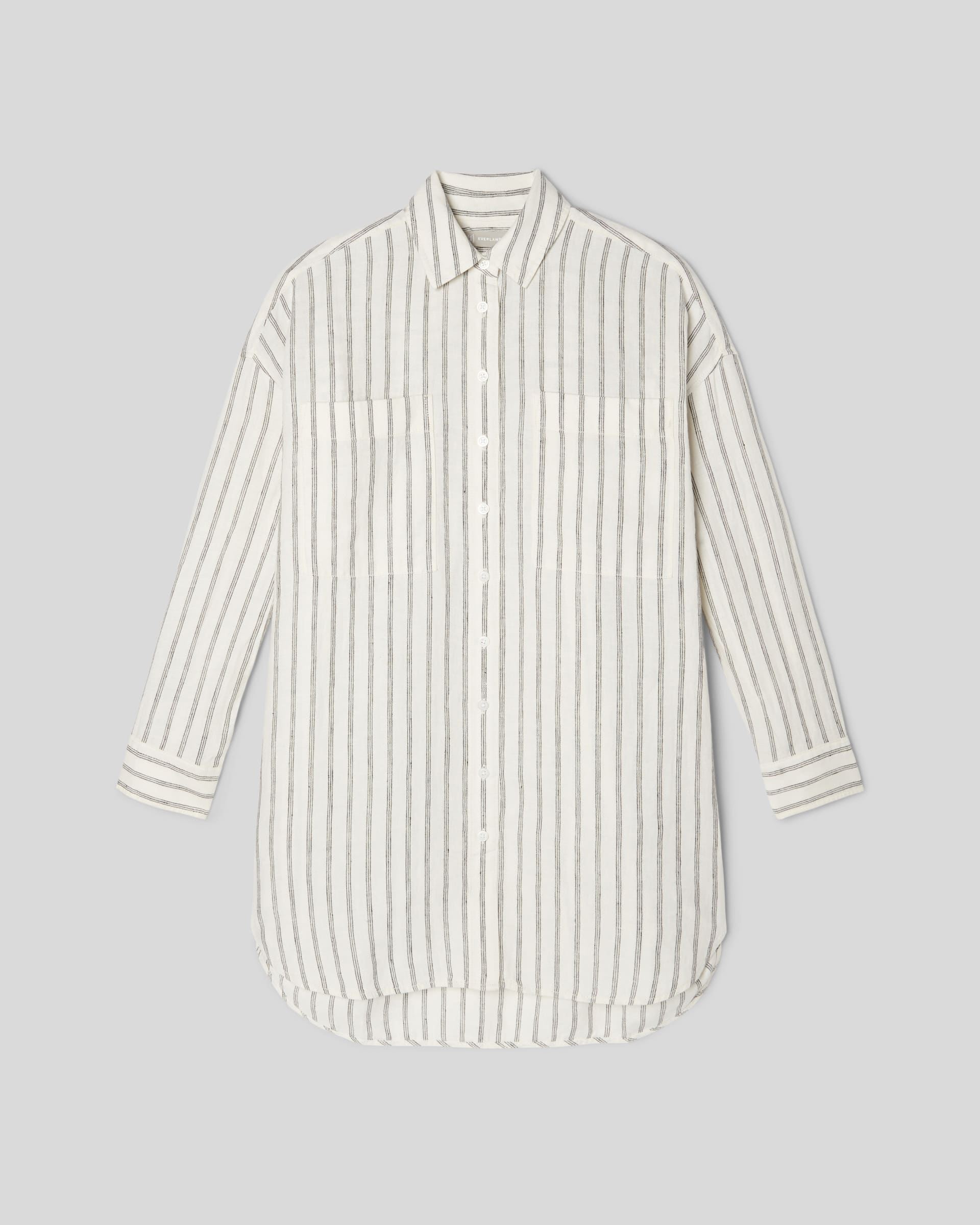 The Way-Long Linen Shirt Black / Canvas Tan – Everlane