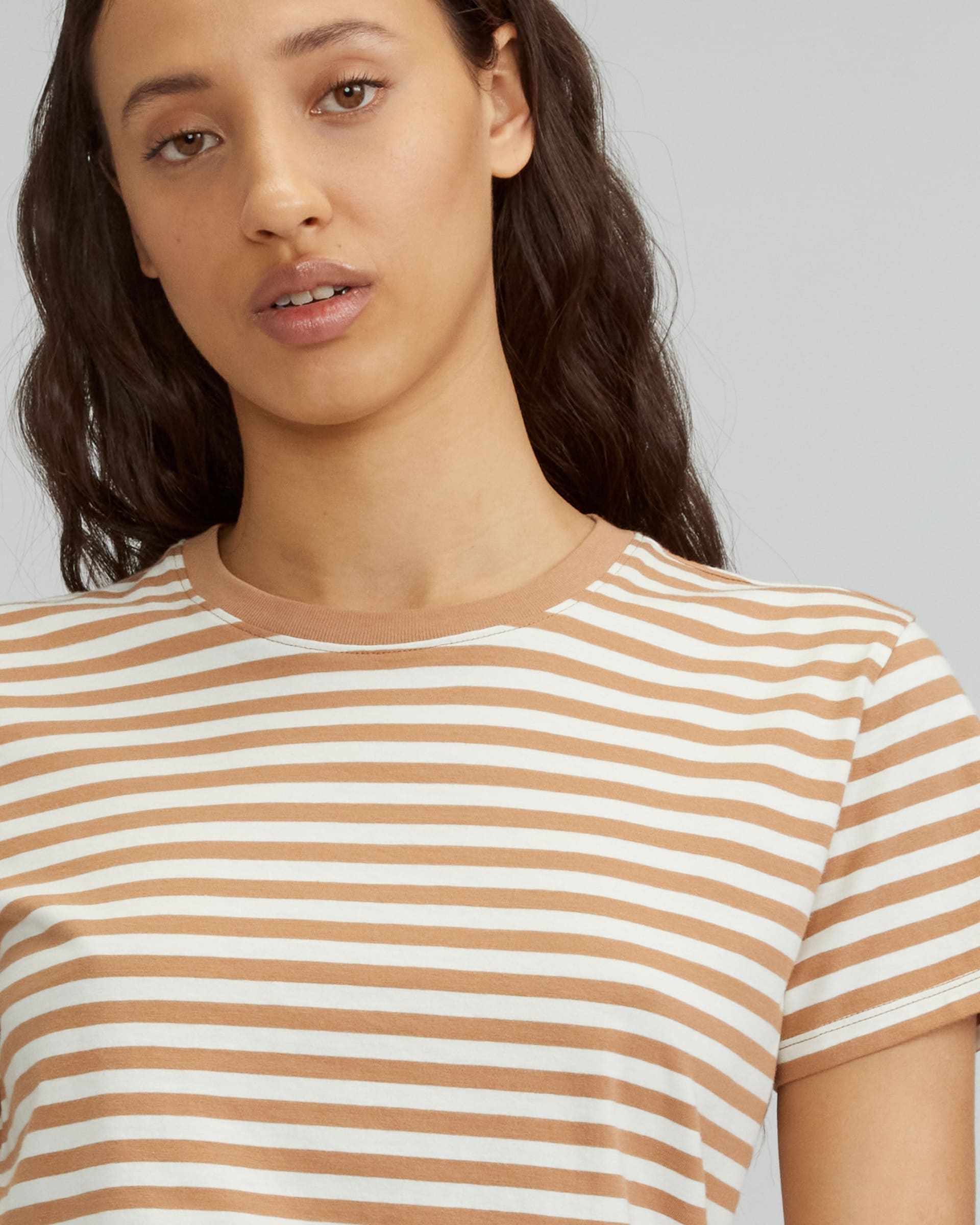 The Organic Cotton Box-Cut Tee Caramel / Canvas Tan – Everlane