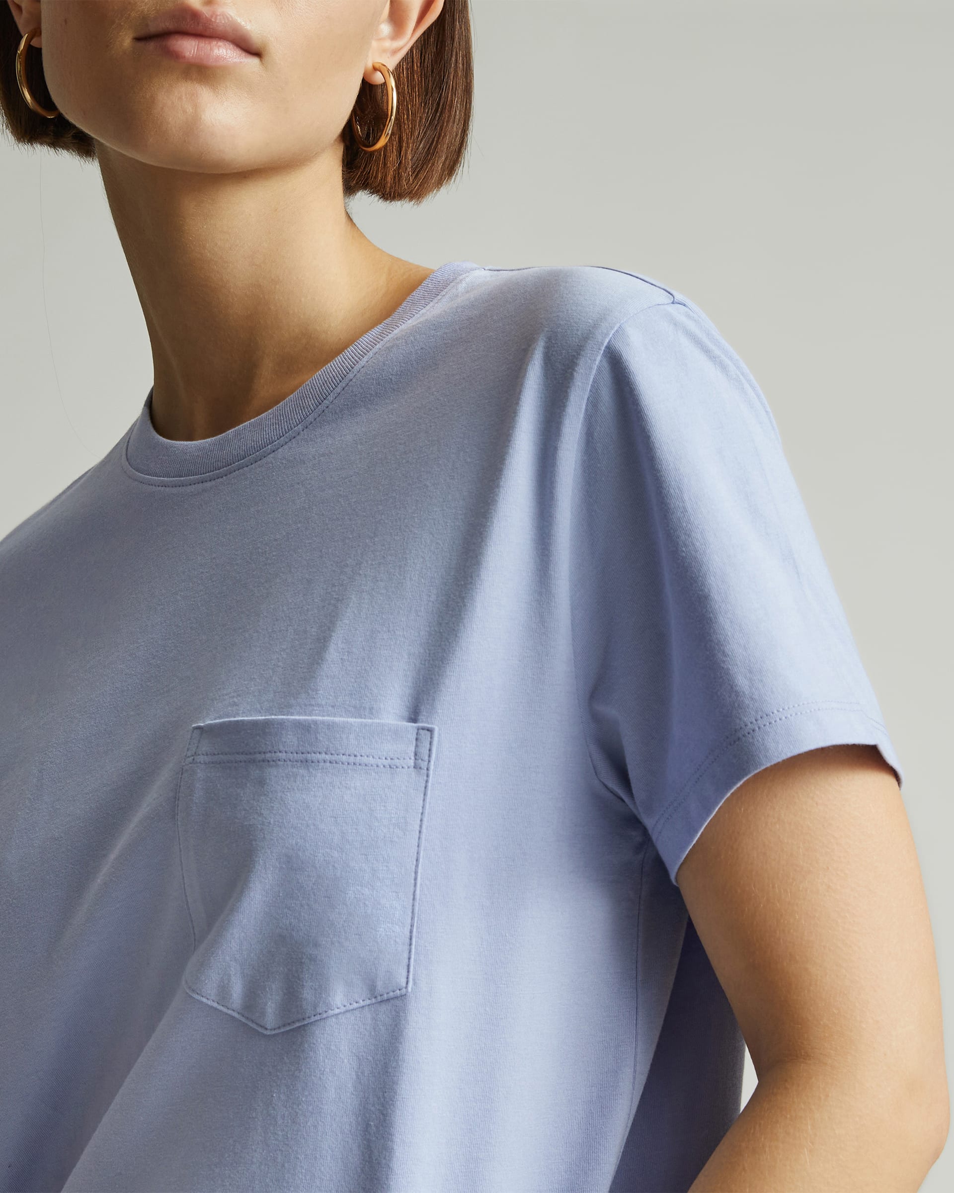 The Organic Cotton Box-Cut Tee Periwinkle – Everlane
