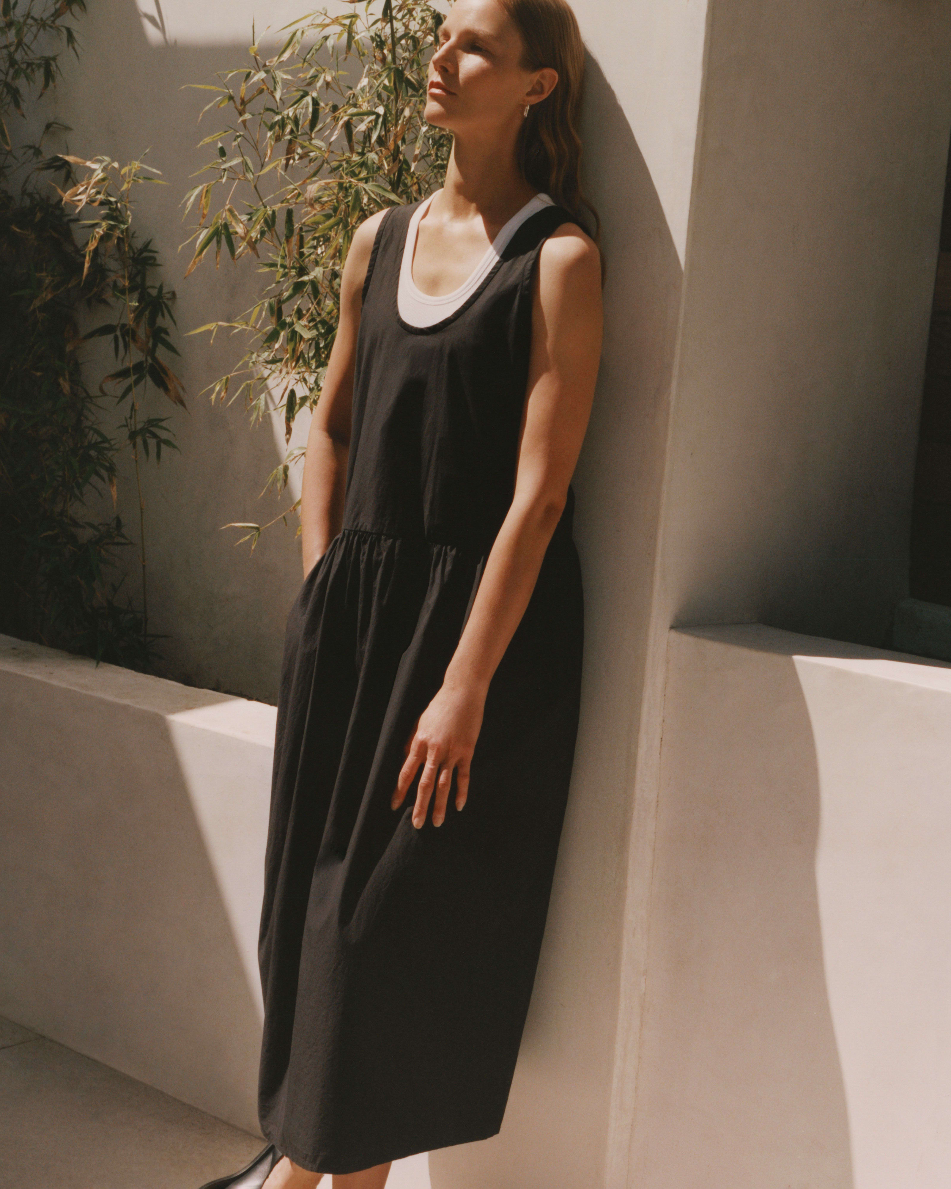 The Poplin Summer Dress Black – Everlane