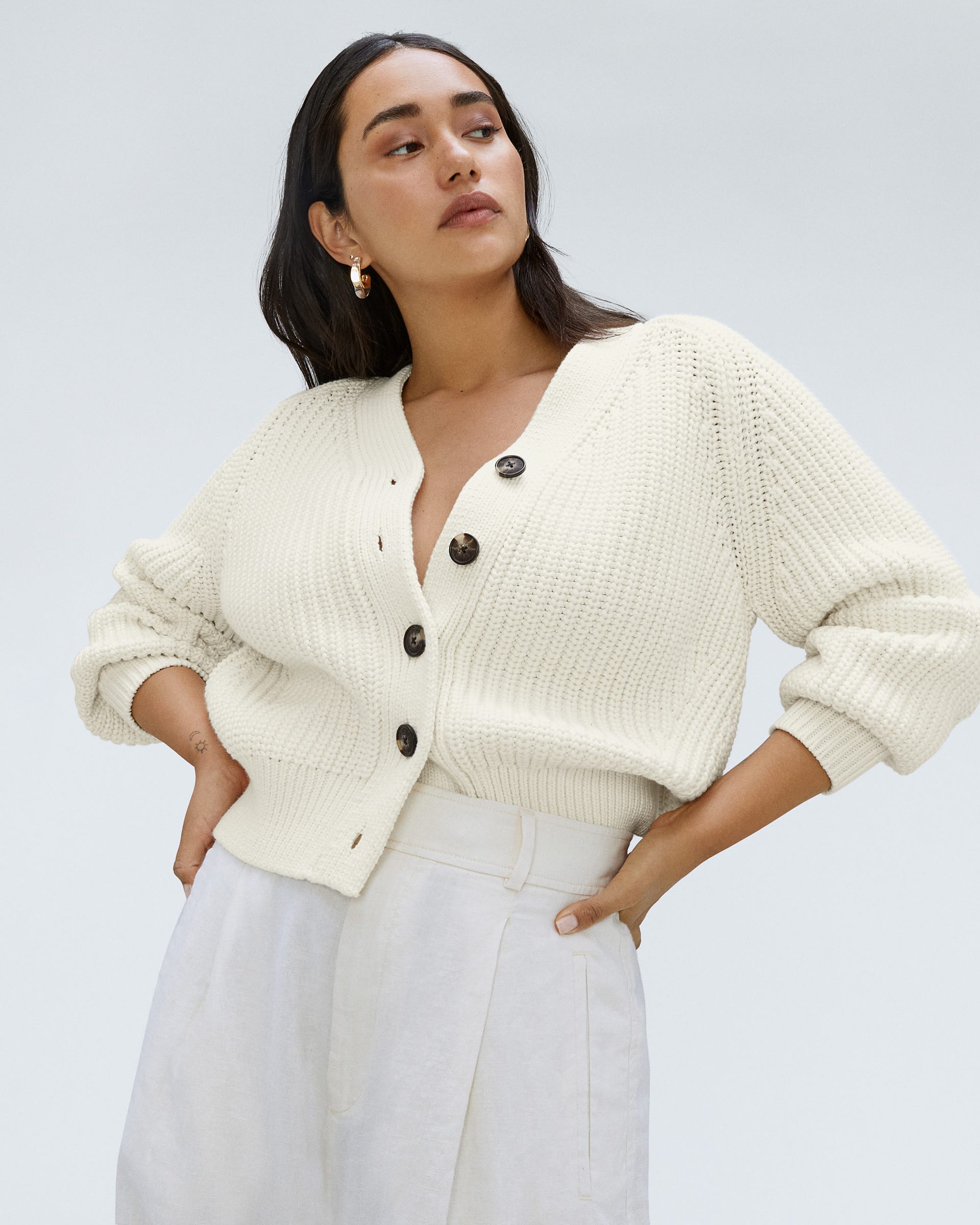 The Texture Cotton Cardigan Canvas – Everlane