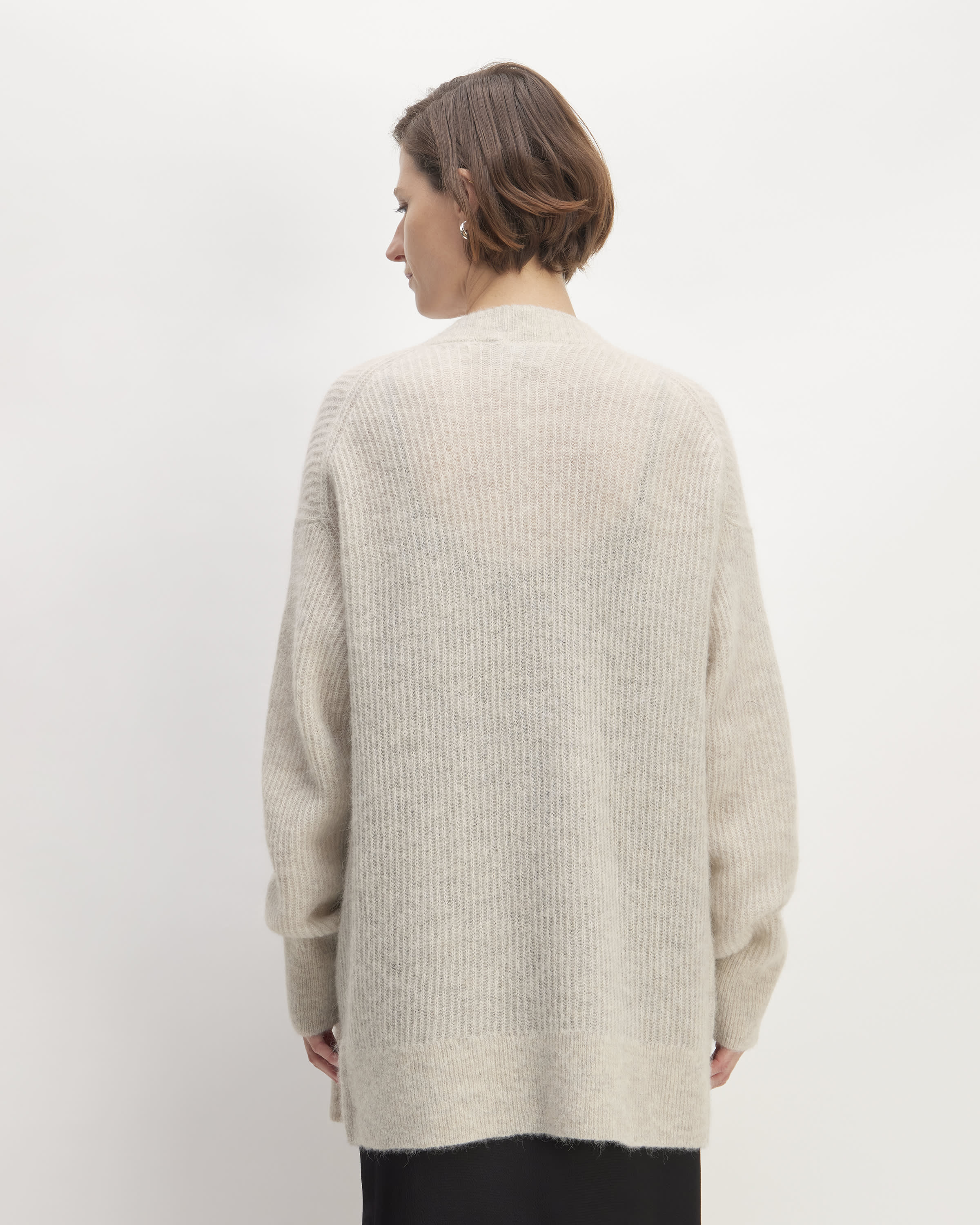 The Alpaca Oversized Cardigan Almond – Everlane