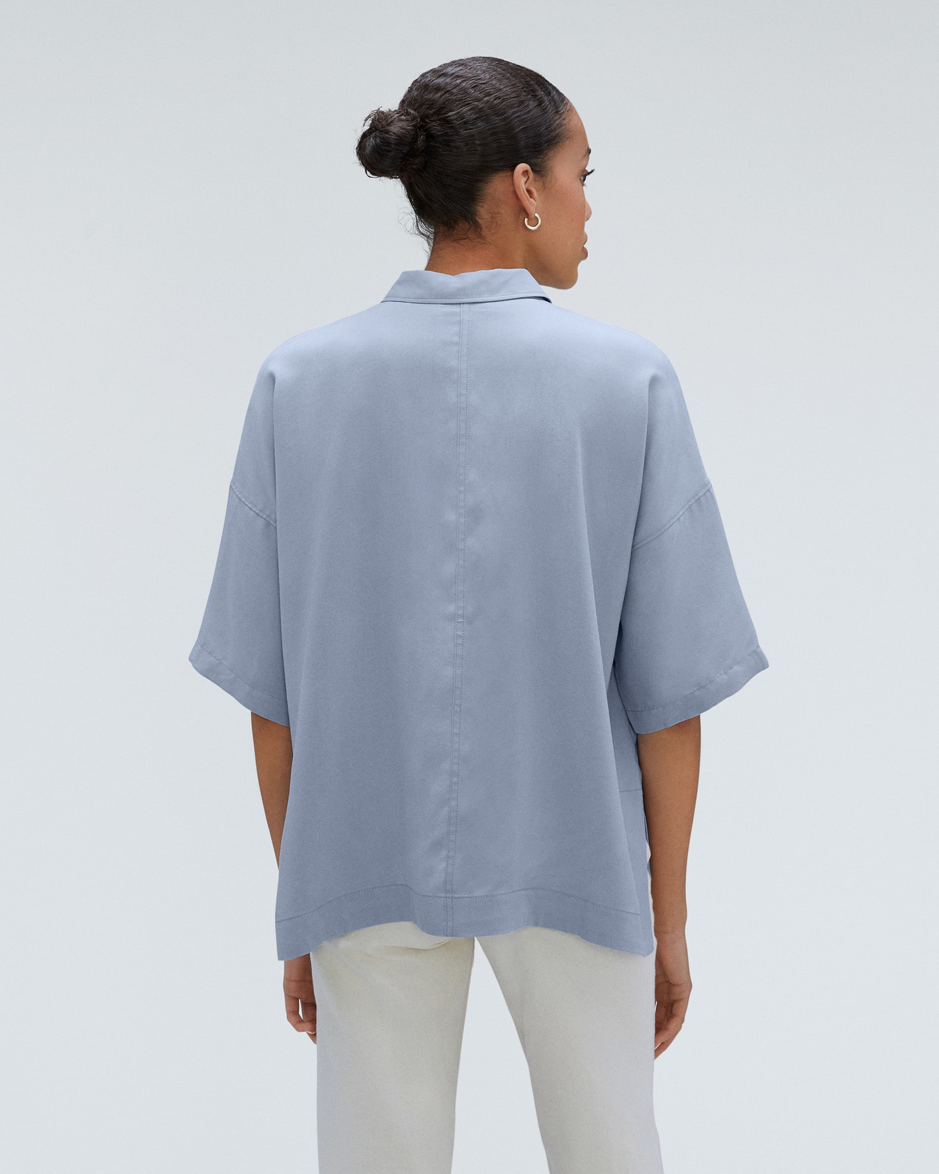 The Drapey Square Shirt Blue Slate – Everlane