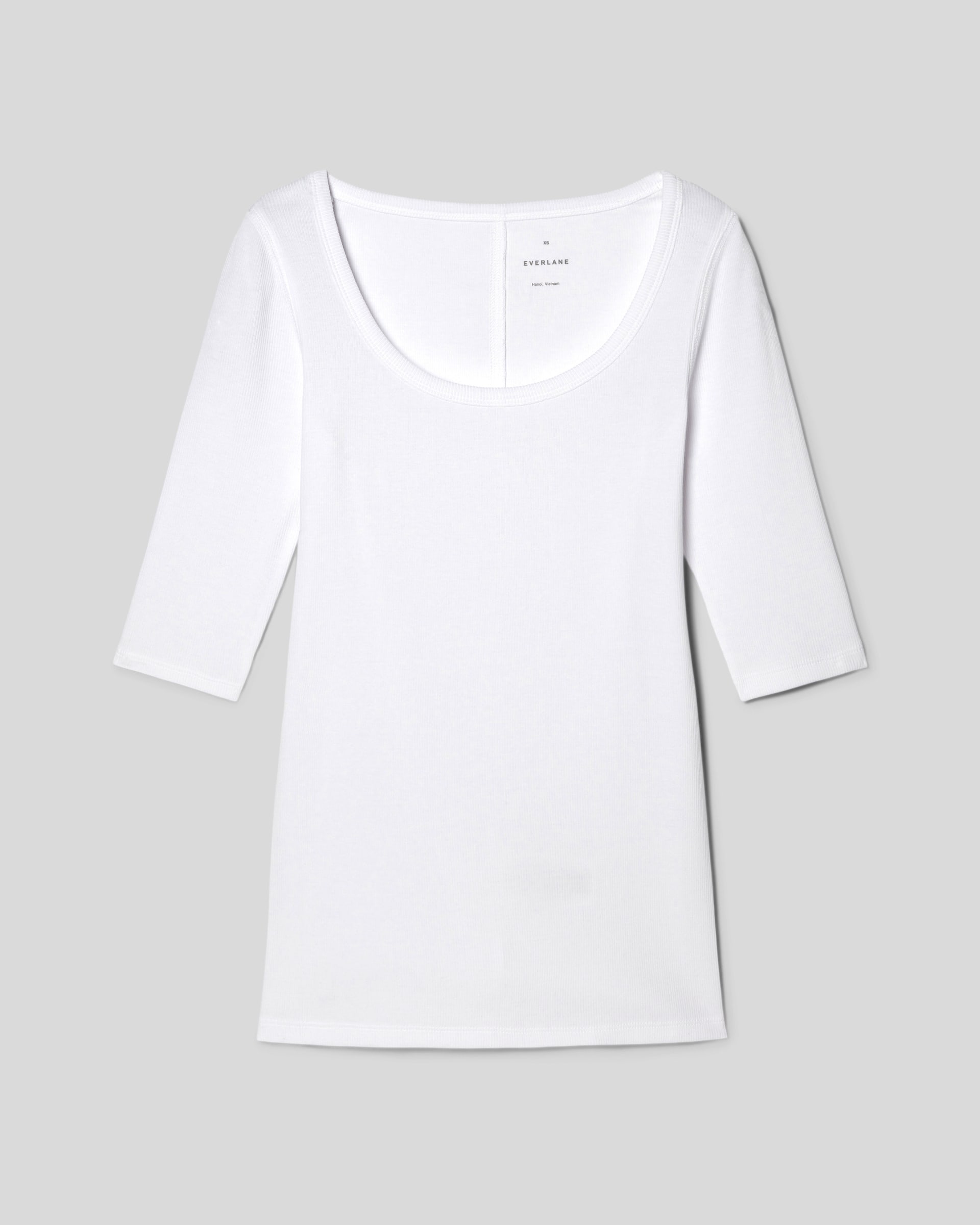 The Supima® Micro-Rib Scoop-Neck Tee White – Everlane
