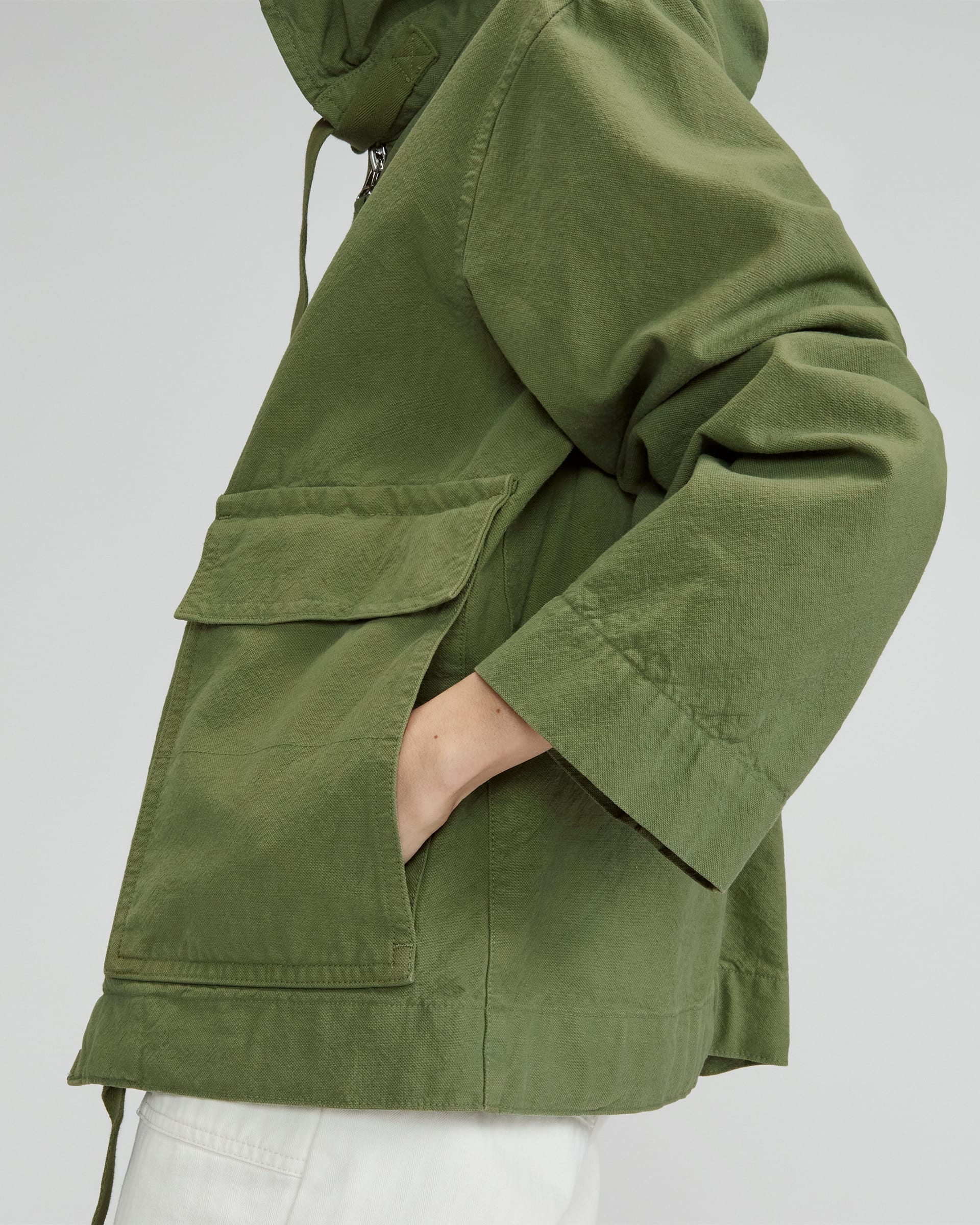 The Canvas Organic Cotton Anorak Forest Green – Everlane