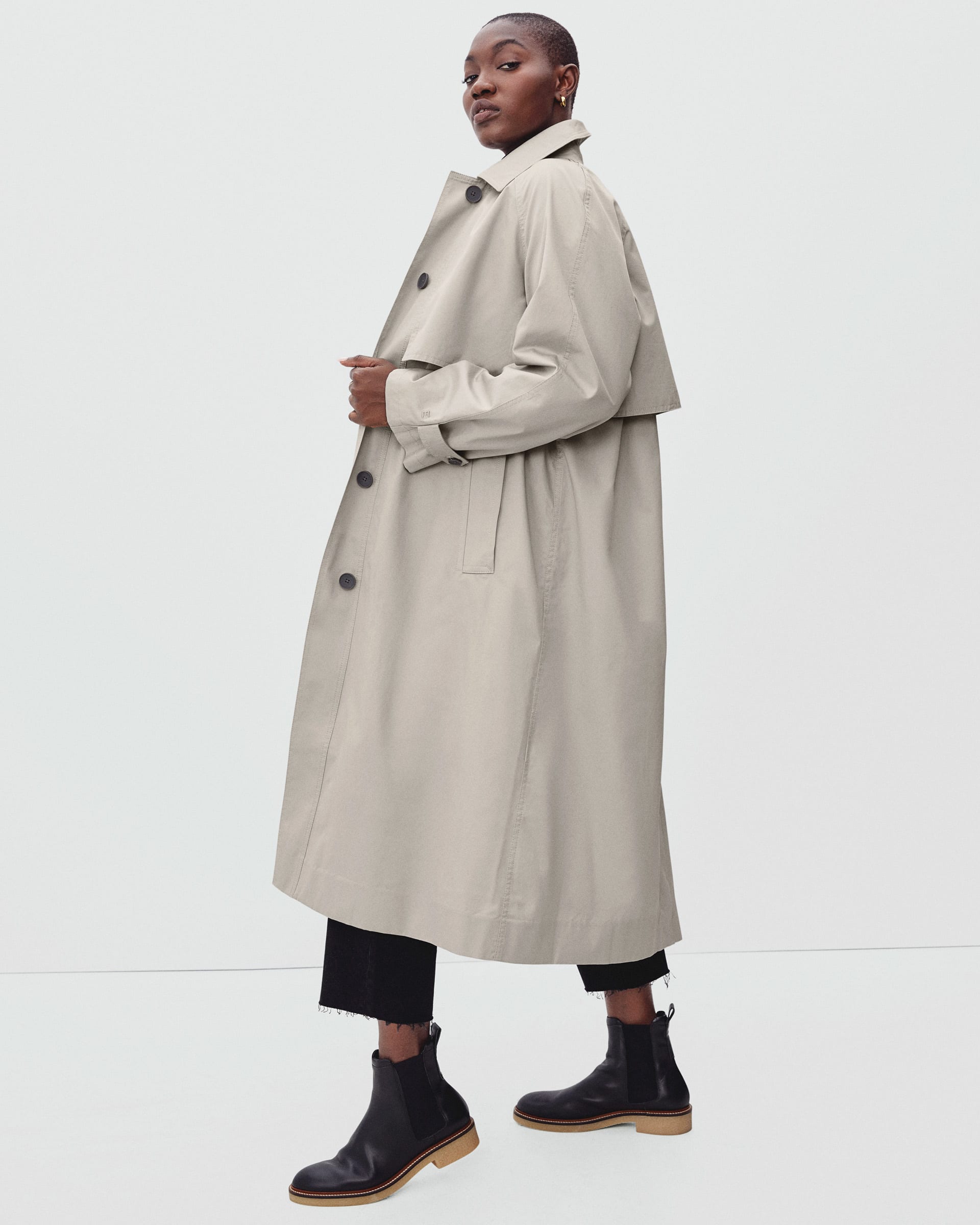 The Long Mac Coat Stone – Everlane