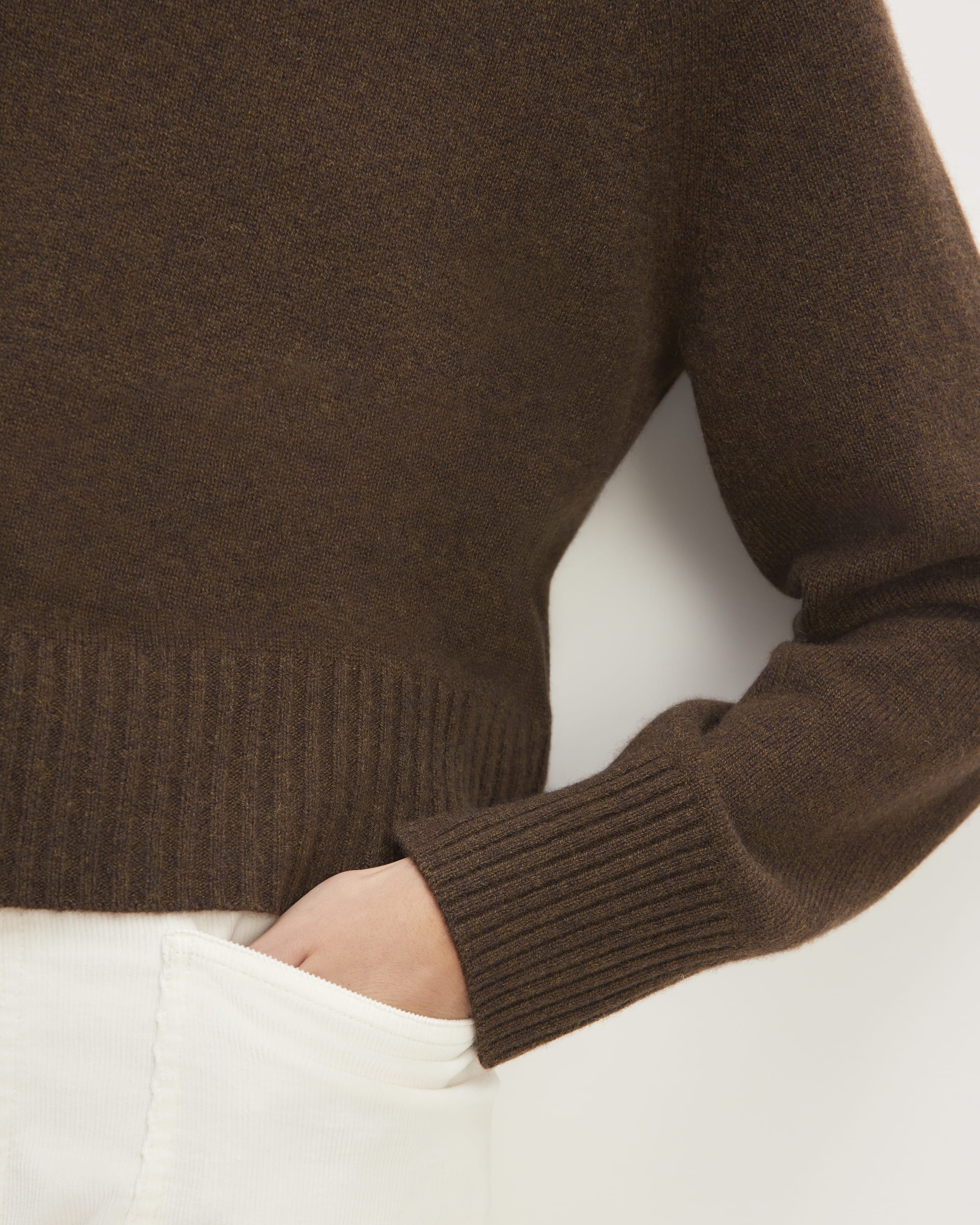The Cashmere Boxy Crew Sweater Heather Cocoa – Everlane