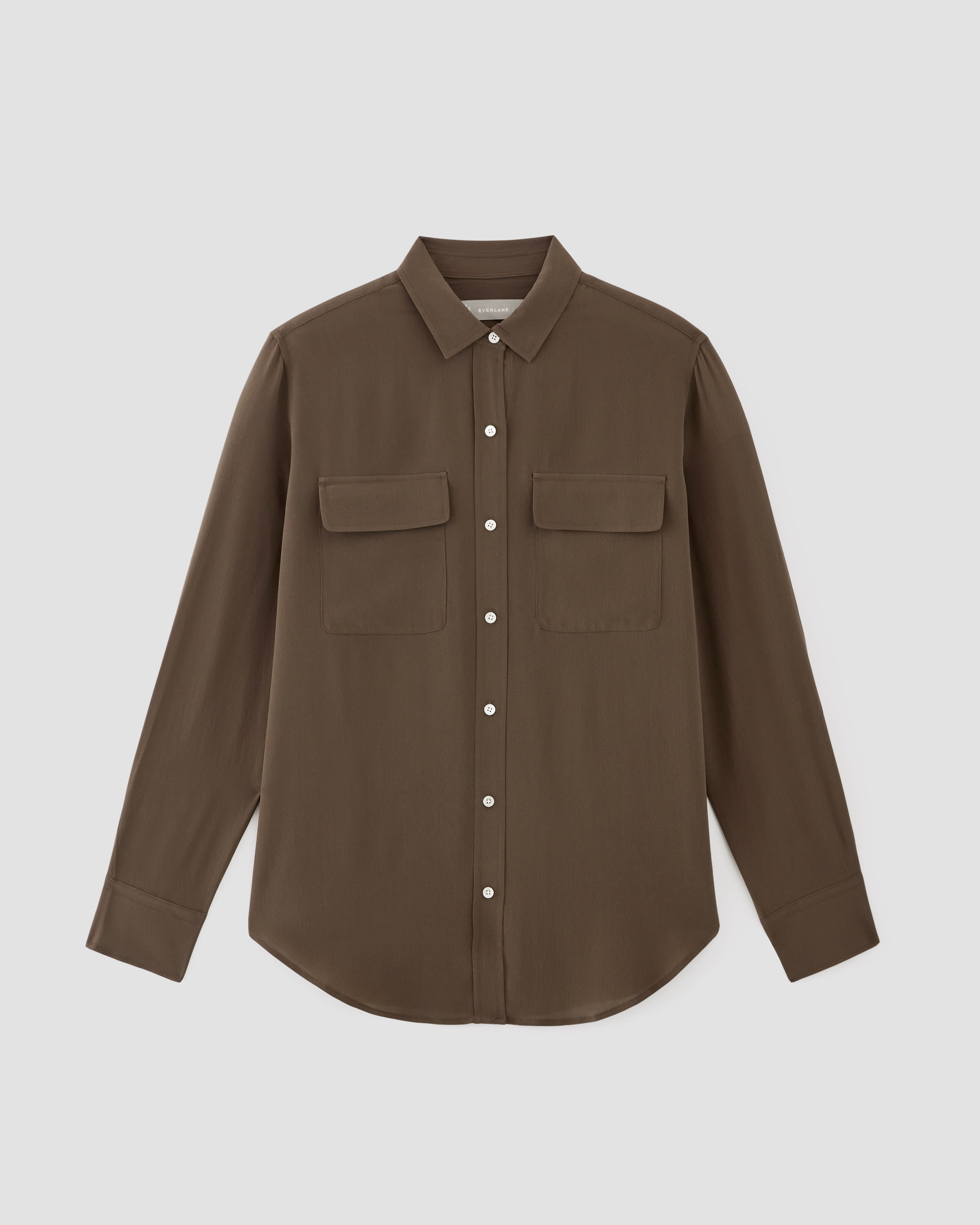 The Clean Silk Two-Pocket Relaxed Shirt Cocoa – Everlane