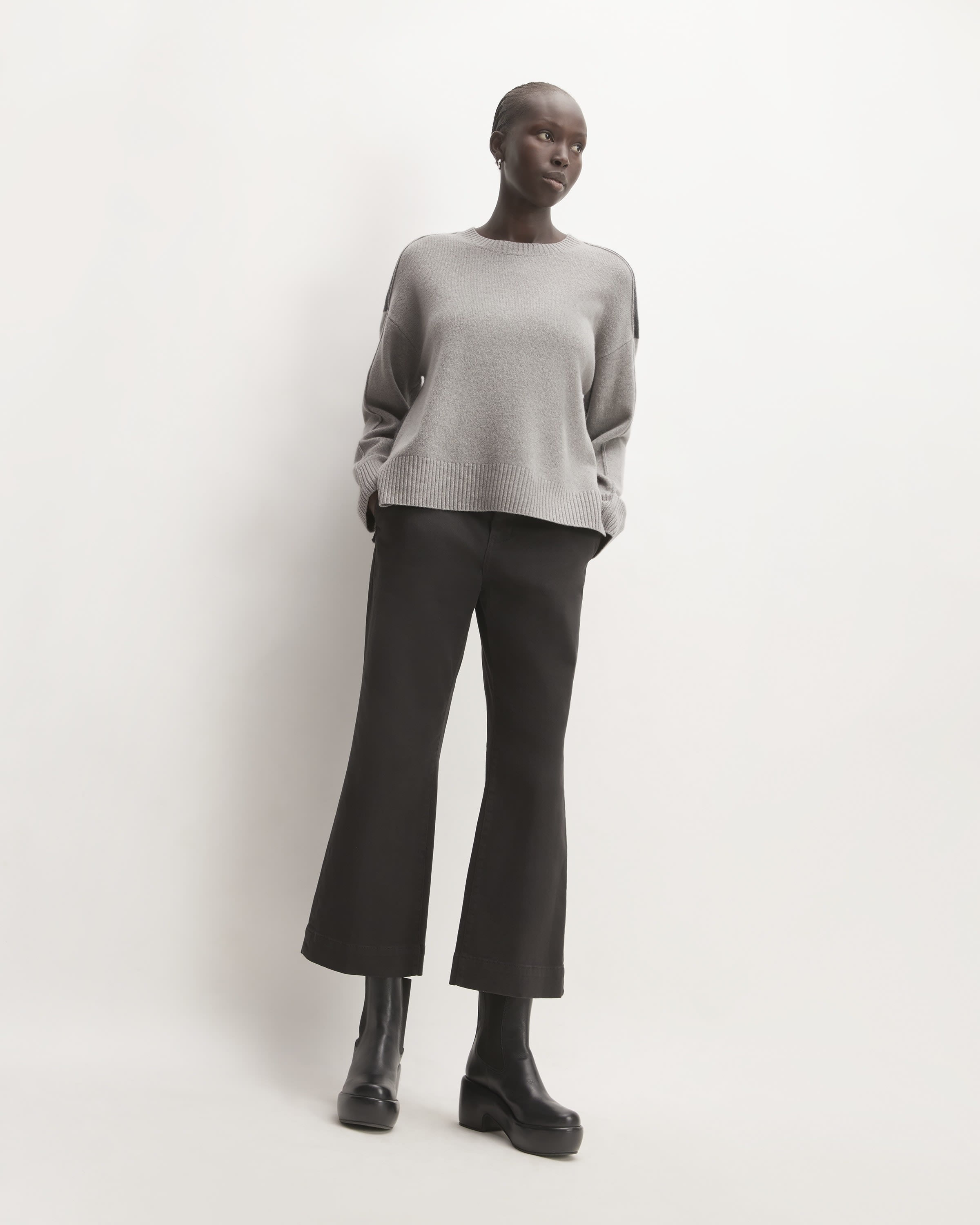 The Good Merino Wool Crewneck Sweater Hare Grey / Graphite – Everlane