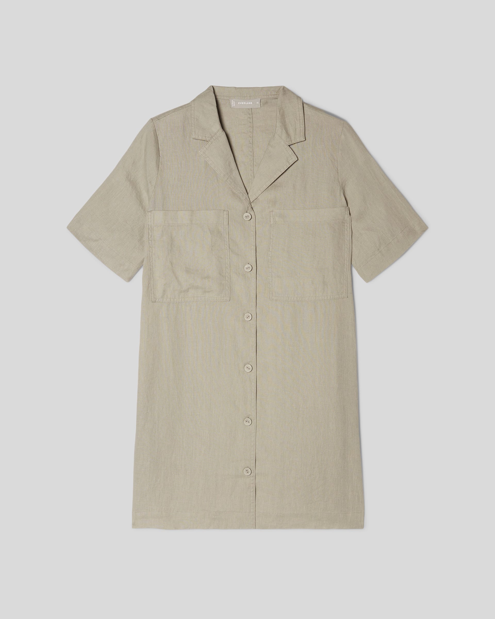 The Linen Workwear Dress Seagrass – Everlane