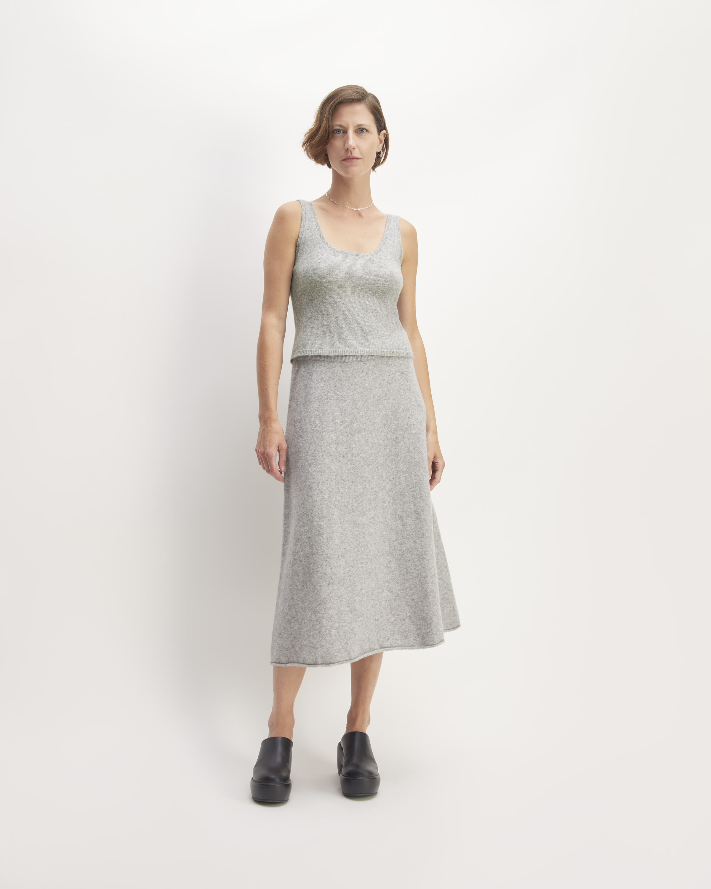The Cozy-Stretch Tank Heathered Grey – Everlane