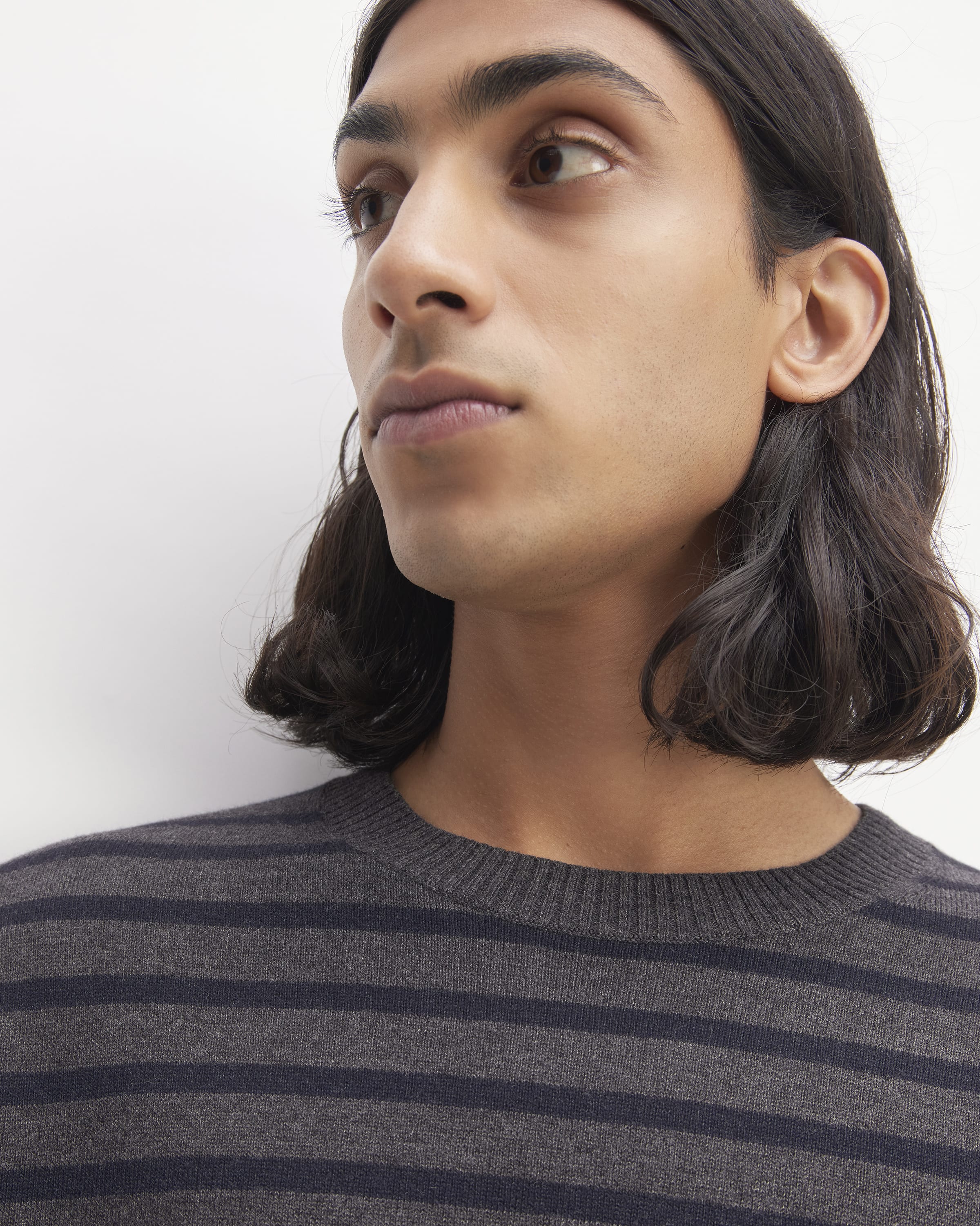 The No-Sweat Sweater | Uniform Heathered Midnight / Heathered Ash ...