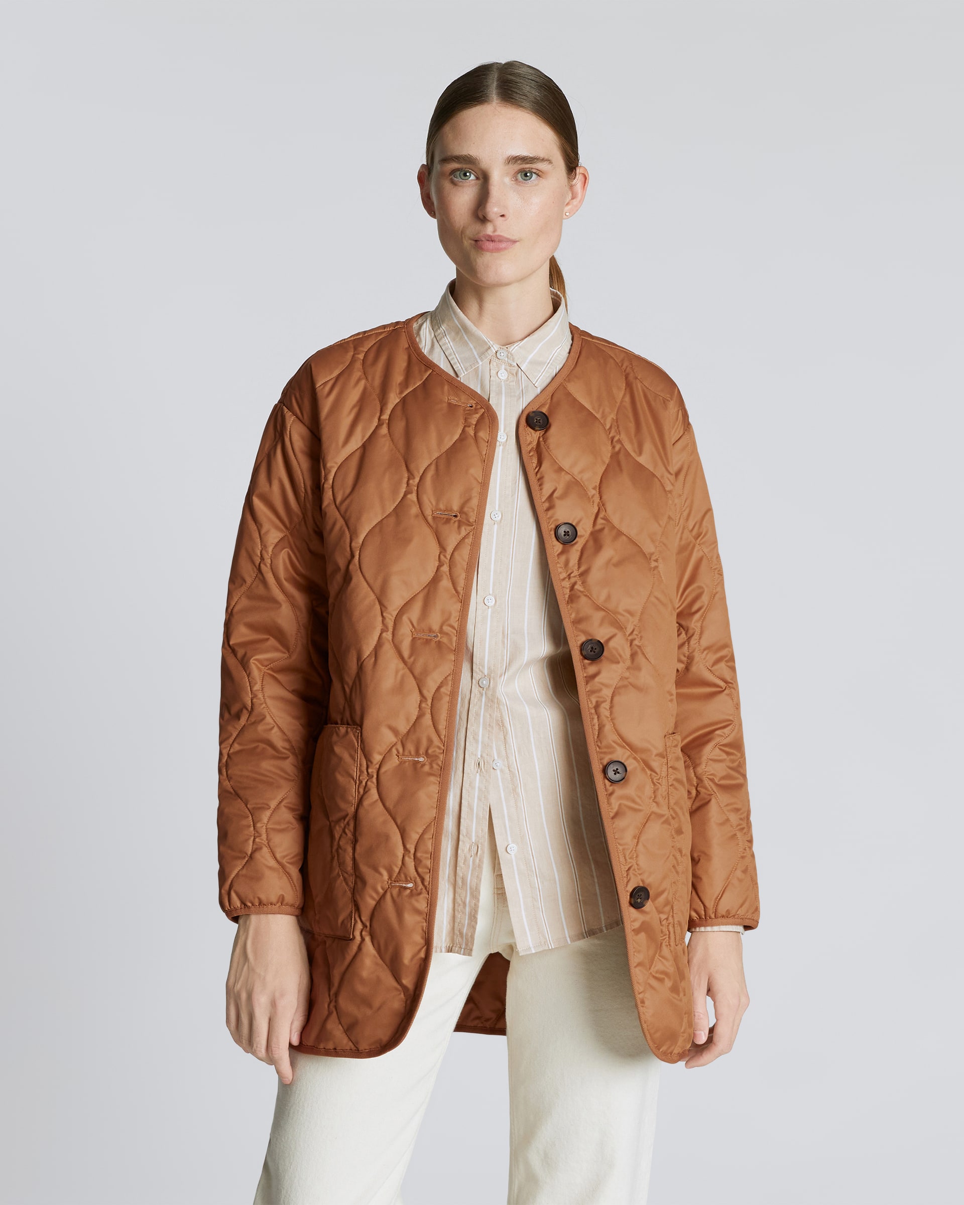 The ReNew Quilted Mid-Length Liner Tawny Brown – Everlane