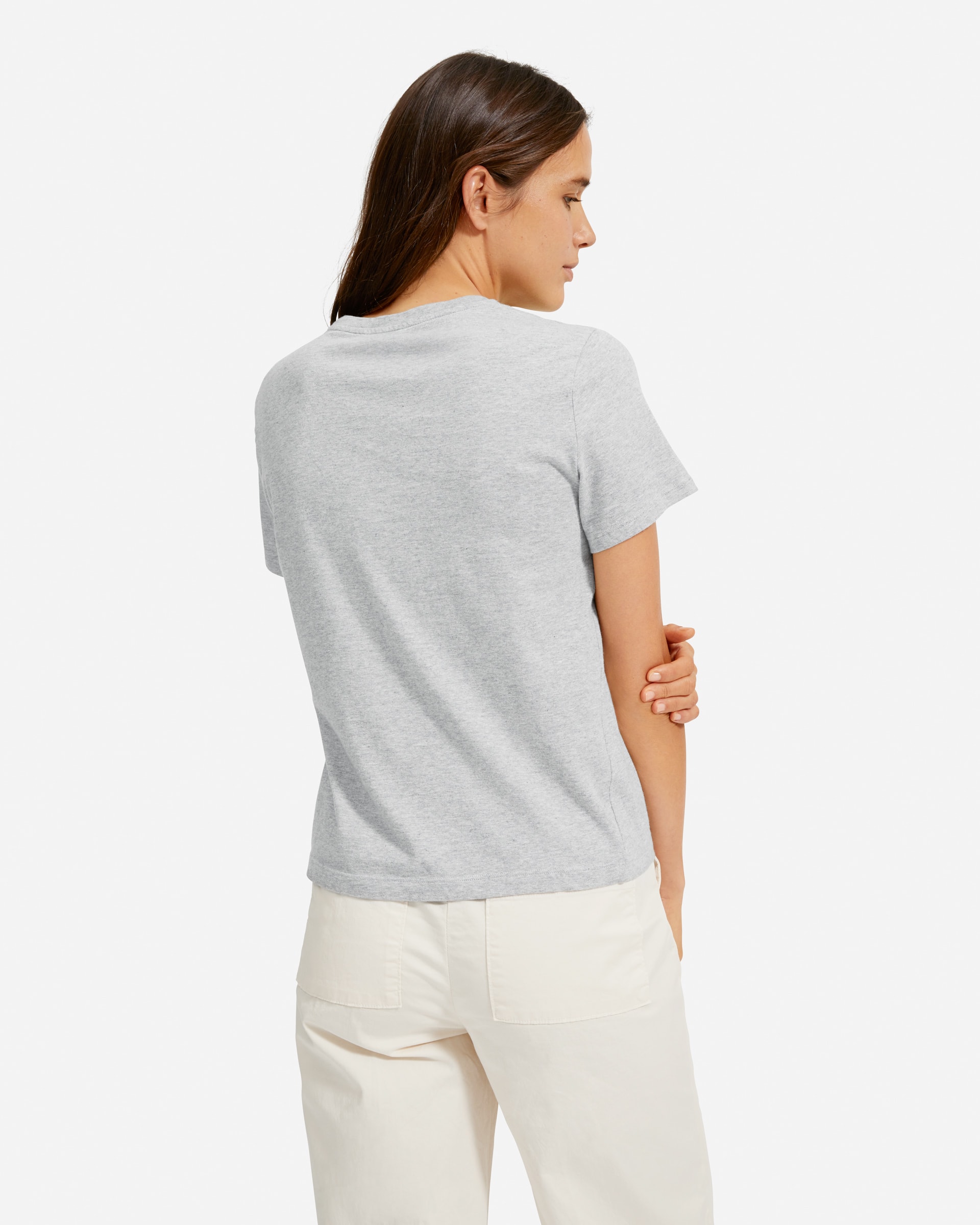 The Organic Cotton Box-Cut Tee Heathered Grey – Everlane