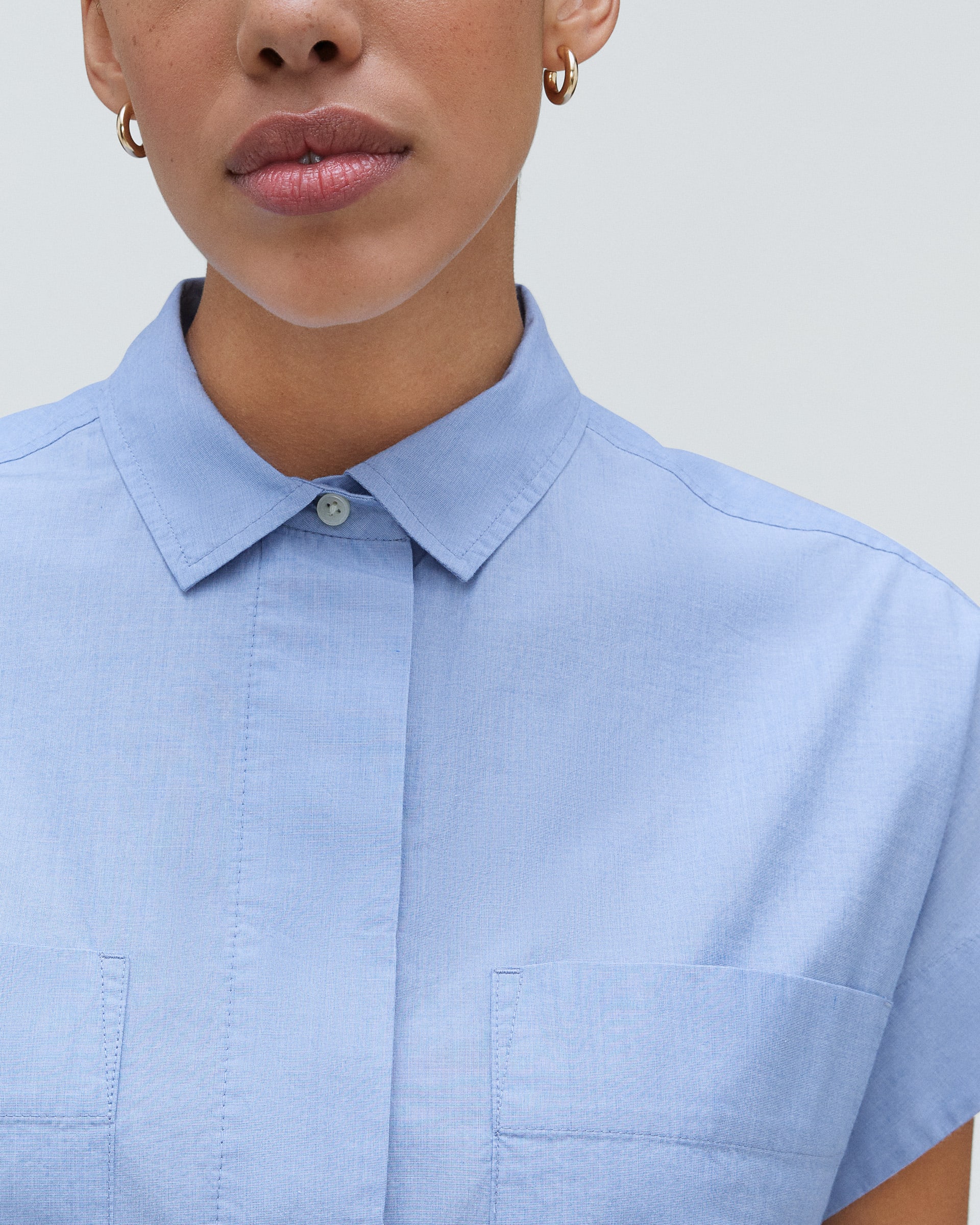 The Short-Sleeve Box Shirt Slate Blue – Everlane