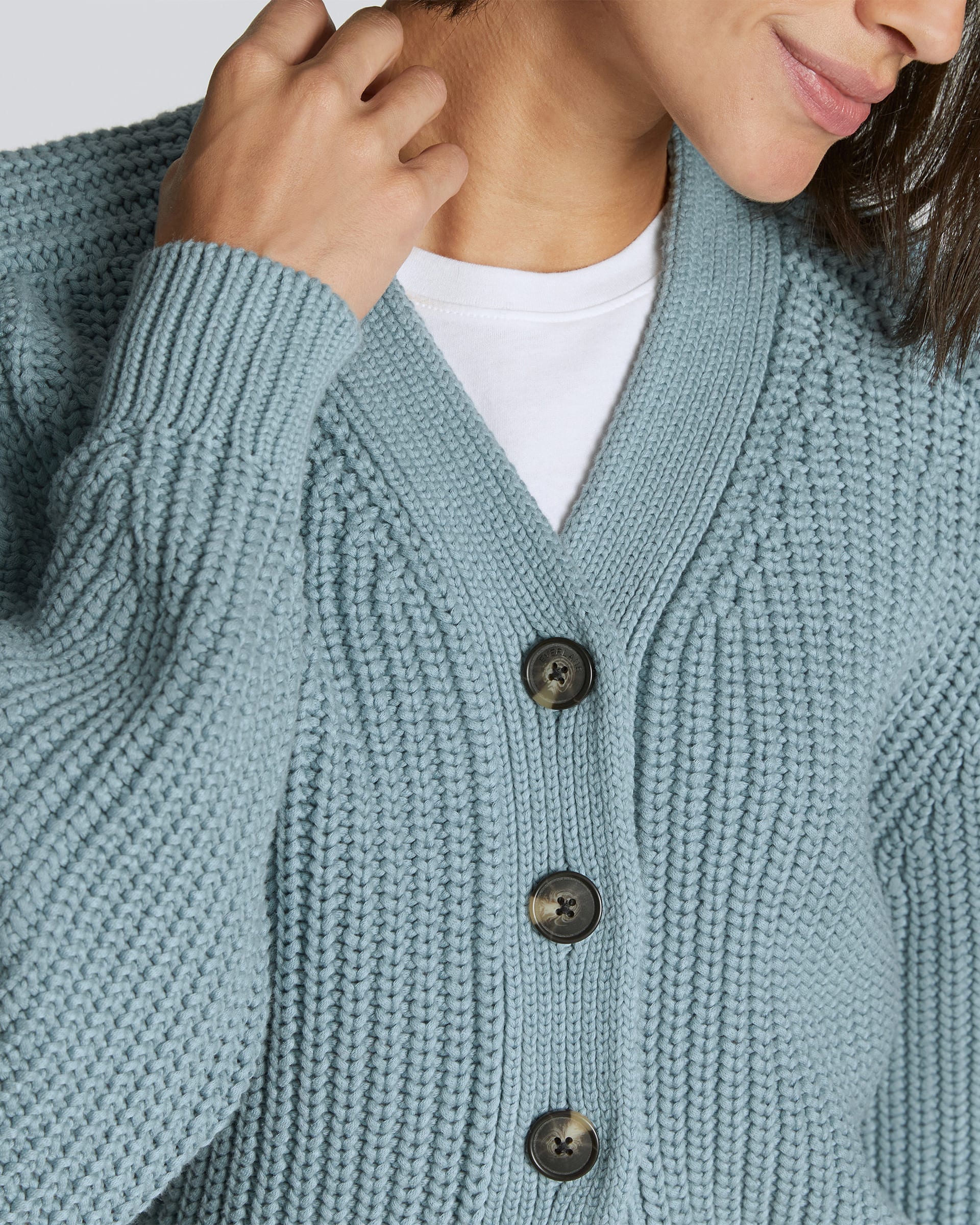 The Texture Cotton Cardigan Blue Shadow – Everlane