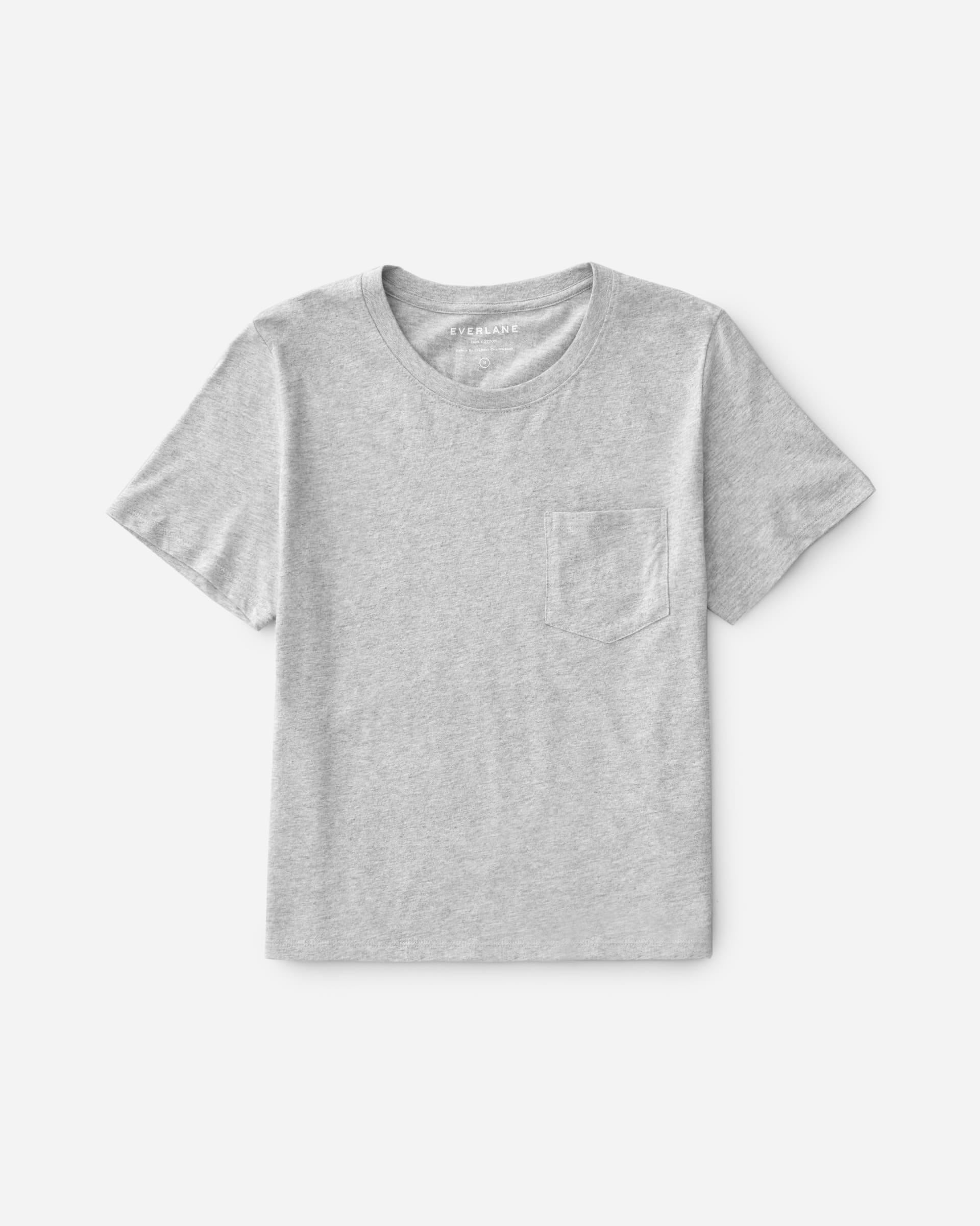 The Cotton Box-Cut Pocket Tee Heathered Grey – Everlane