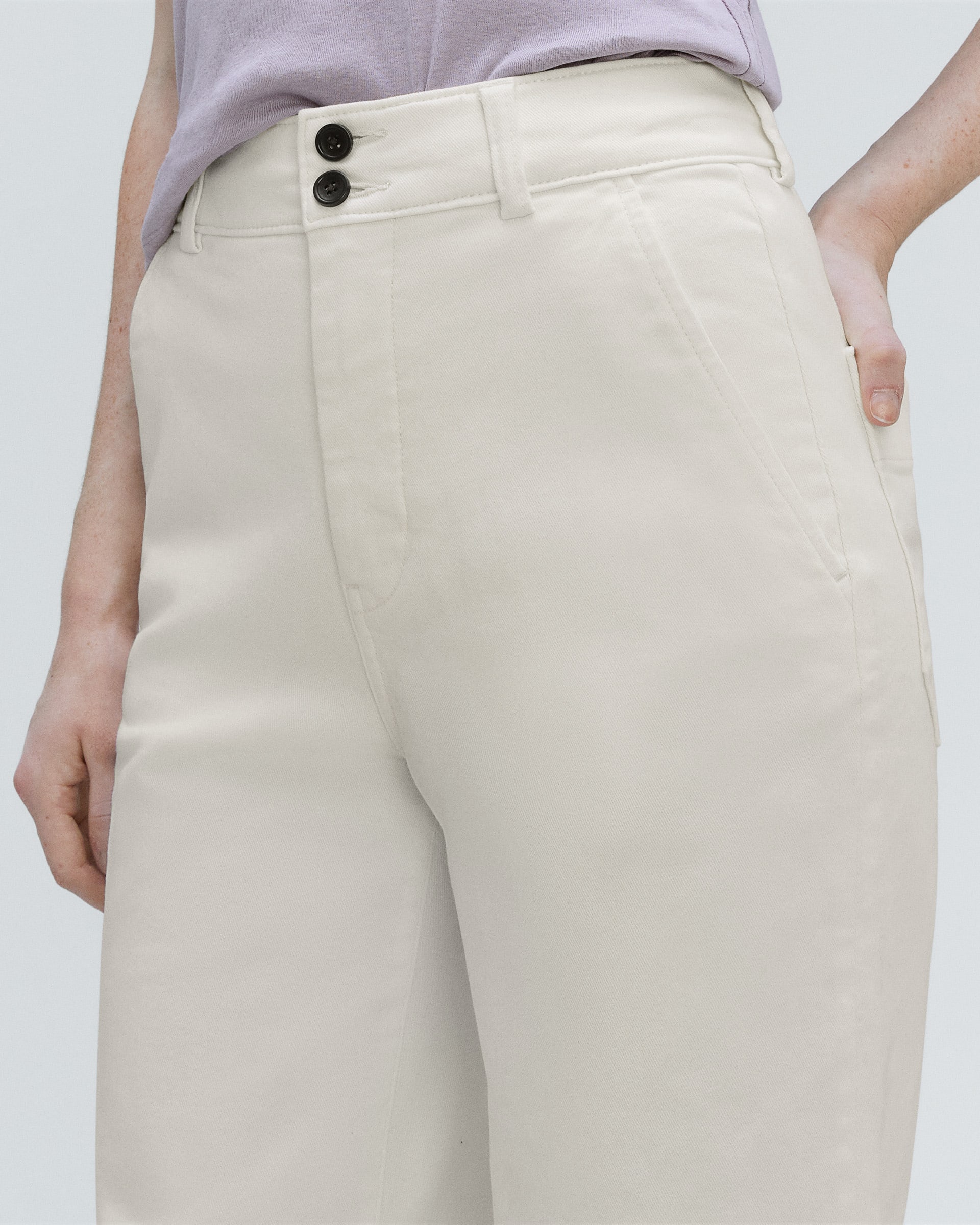 The Organic Wide-Leg Pant Bone – Everlane