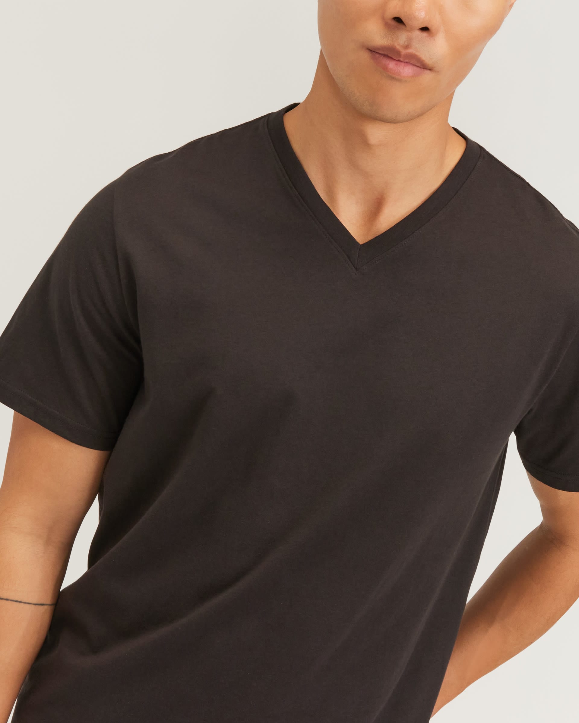 The Essential Organic V-Neck Tee Vintage Black – Everlane
