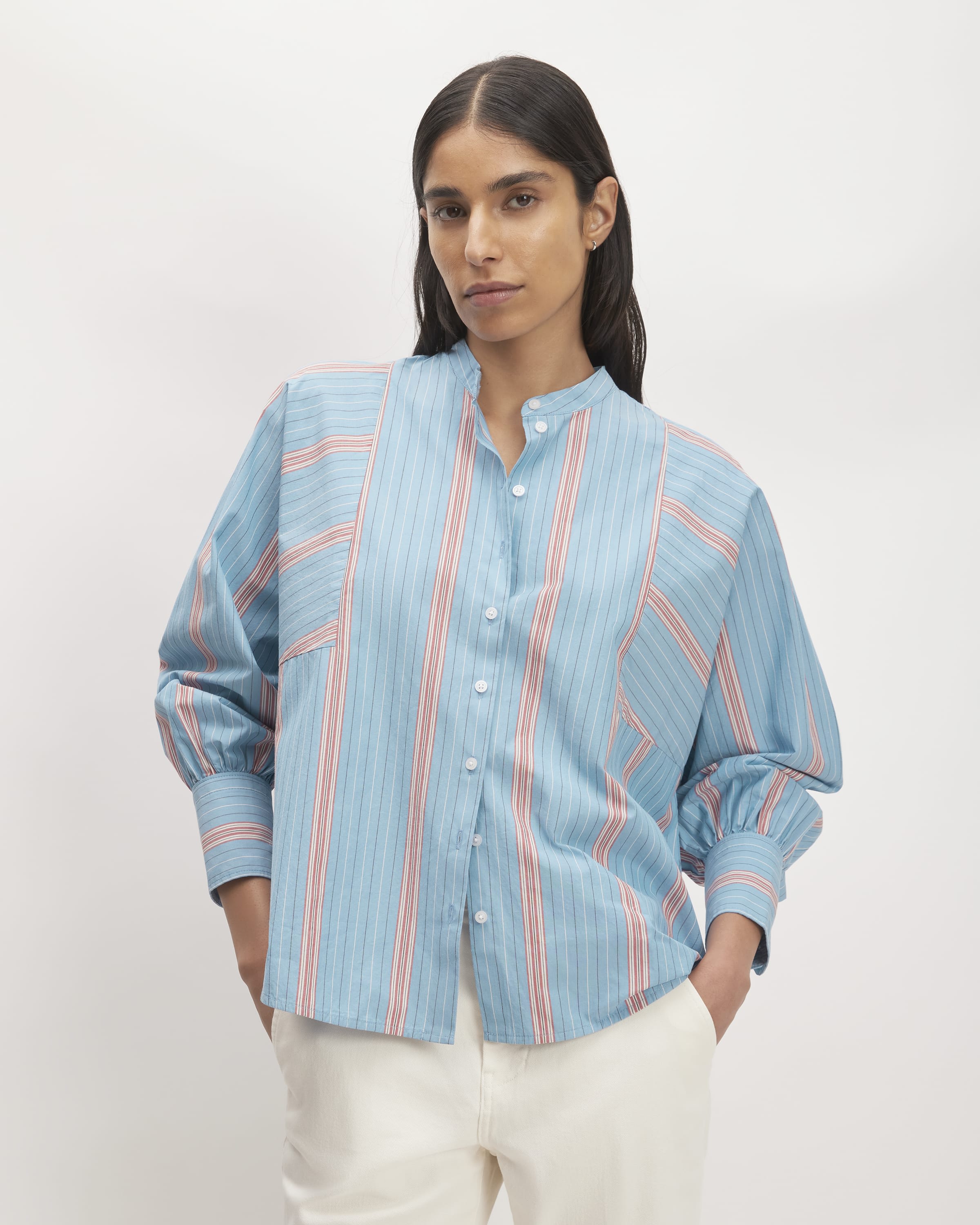 The Oversized Raglan Shirt Parisian Blue / Black / Rusted Red / Bone ...