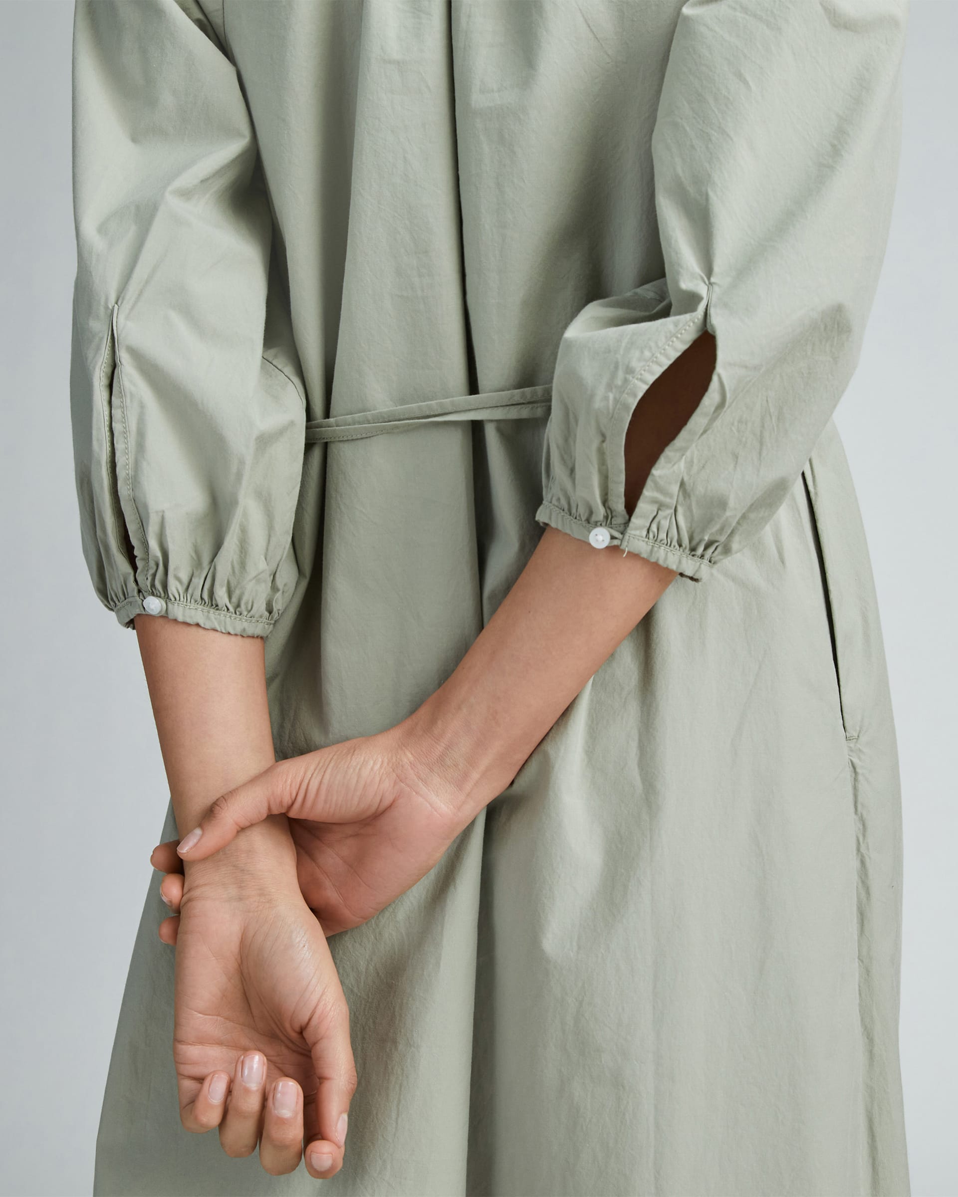 The Raglan Sleeve Poplin Dress Seagrass – Everlane