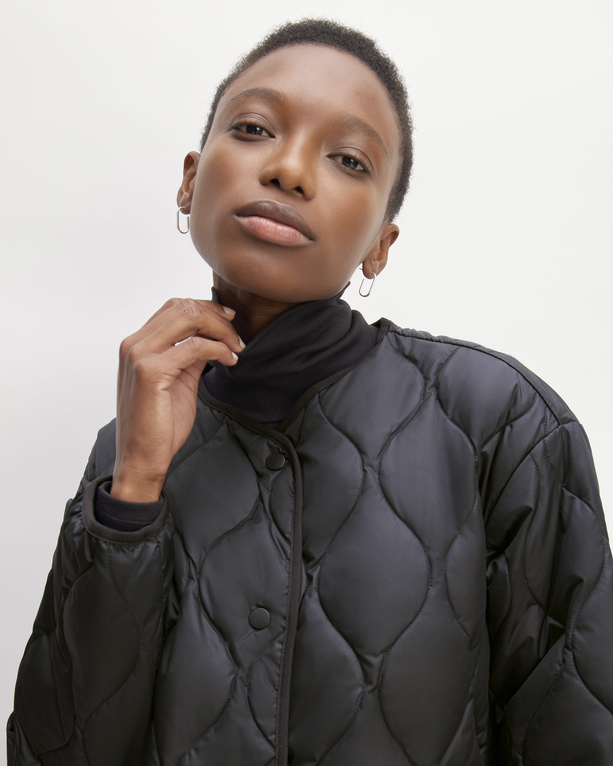 The ReNew Quilted Mid-Length Liner Black – Everlane