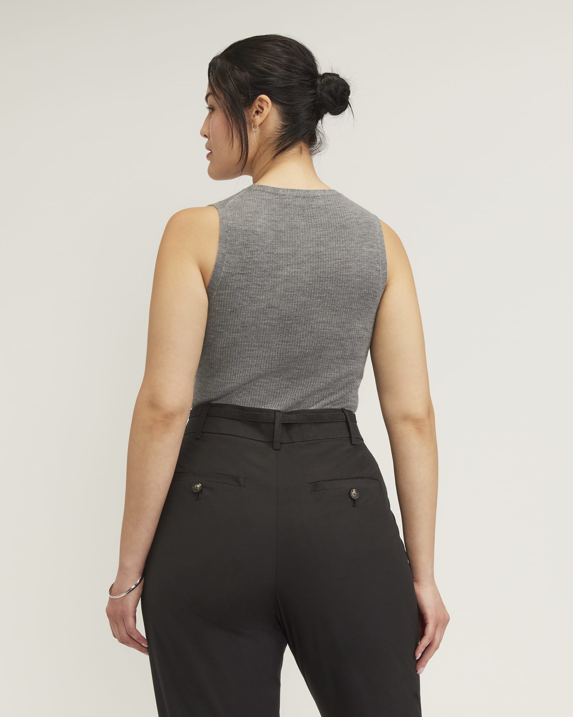 The Ultrafine Merino Ribbed Shell Tank Heather Mid Grey – Everlane