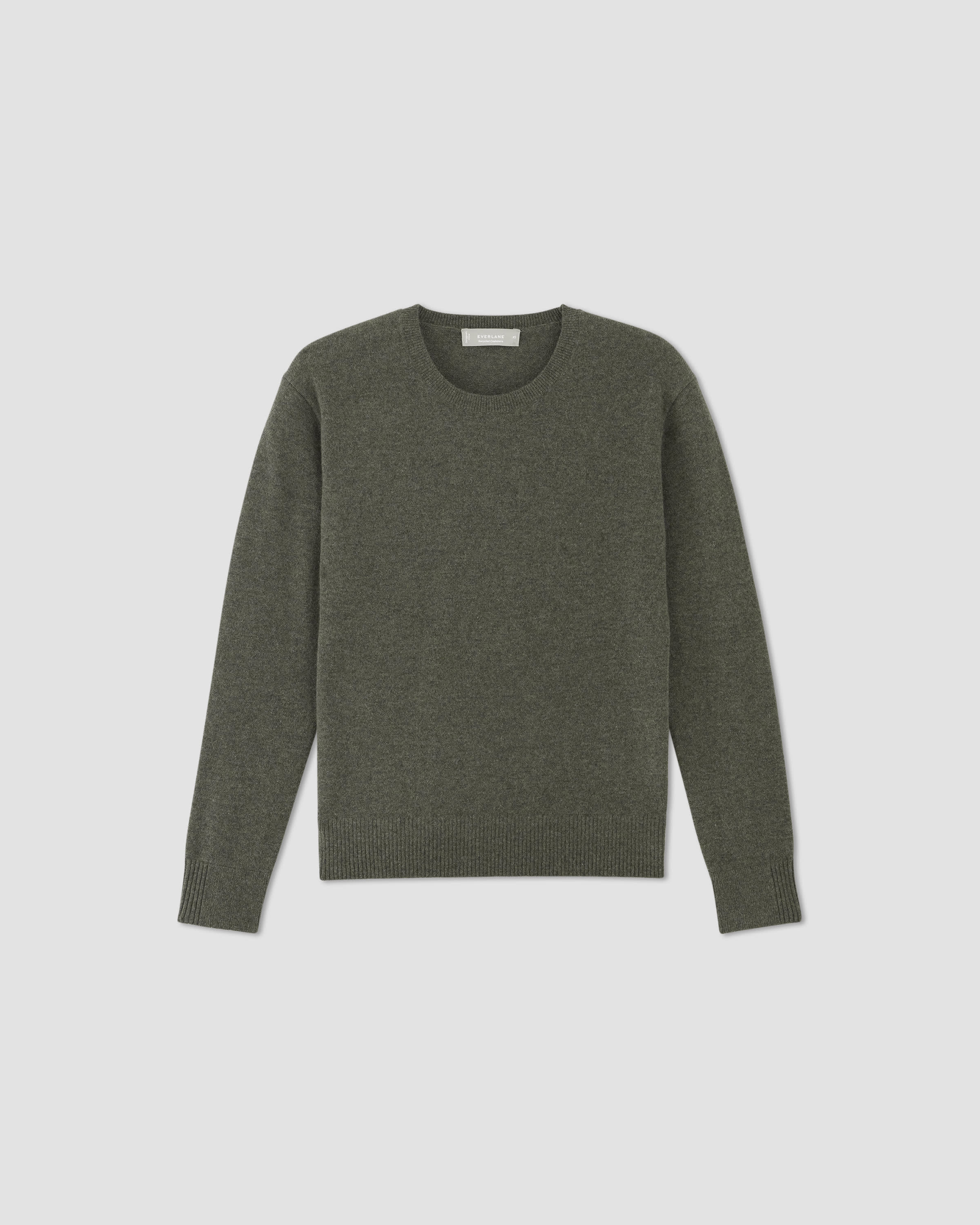 The Cashmere Classic Crew Sweater Heather Army Green – Everlane