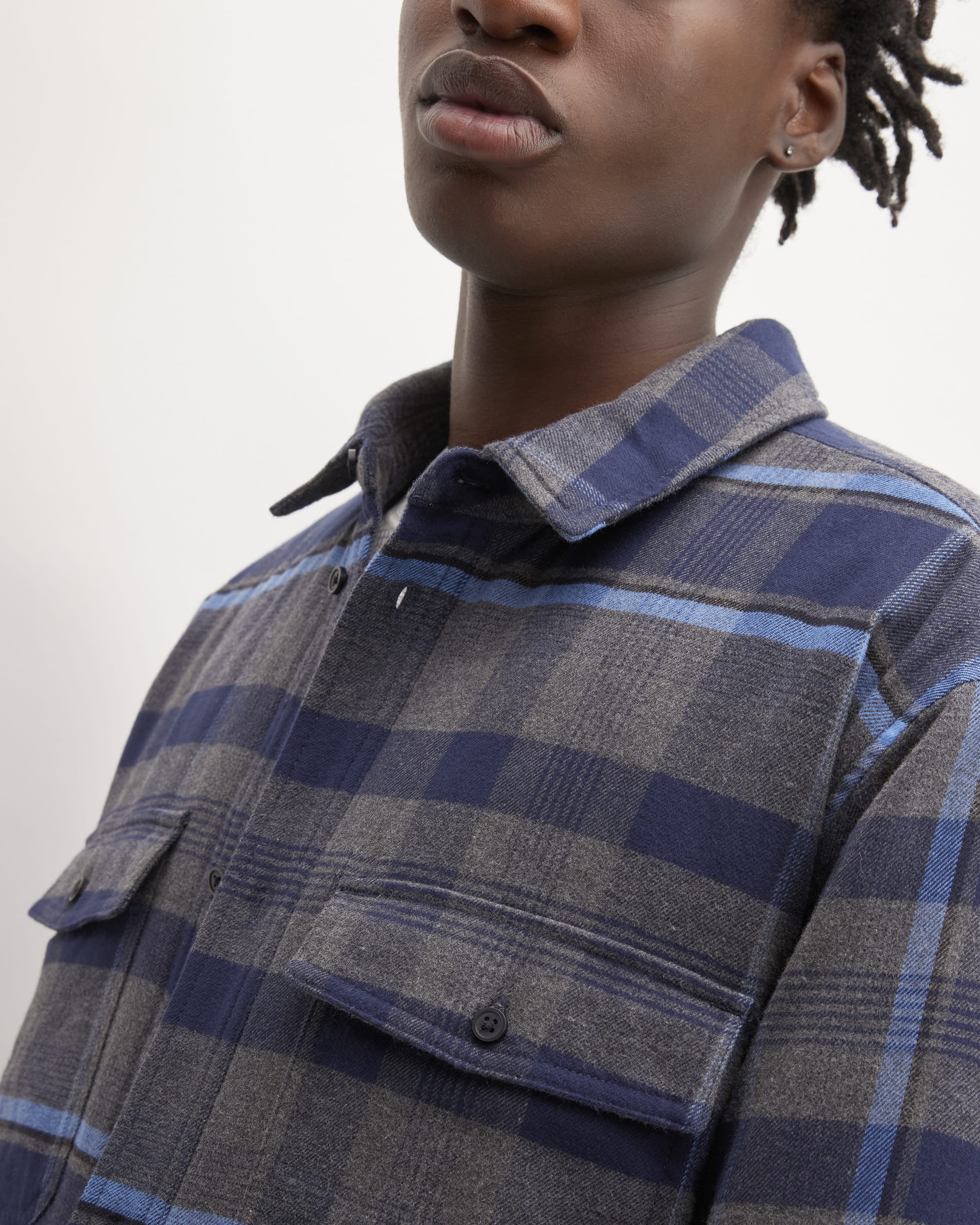 The Flannel Filled Shirt Jacket Heritage Blue / Black / Navy / Heather ...
