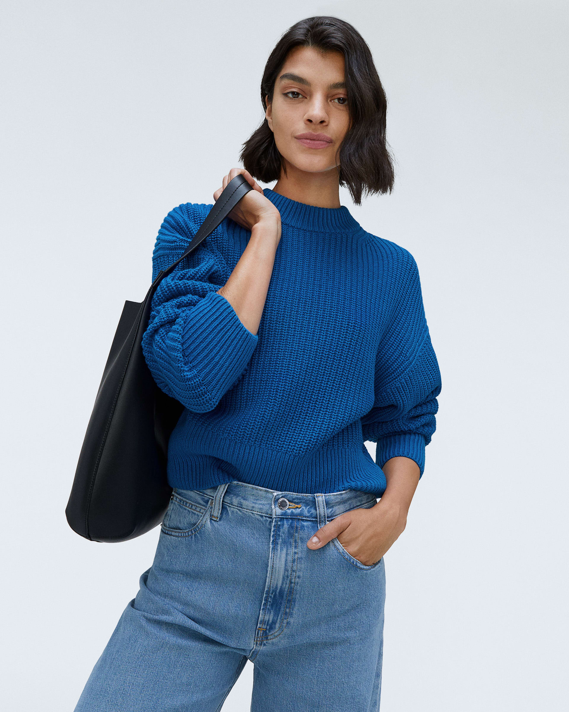 The Texture Cotton Crew Lapis Blue – Everlane