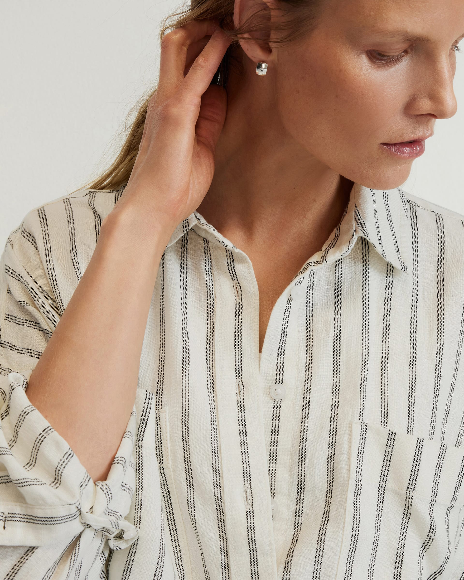 The Way-Long Linen Shirt Black / Canvas Tan – Everlane