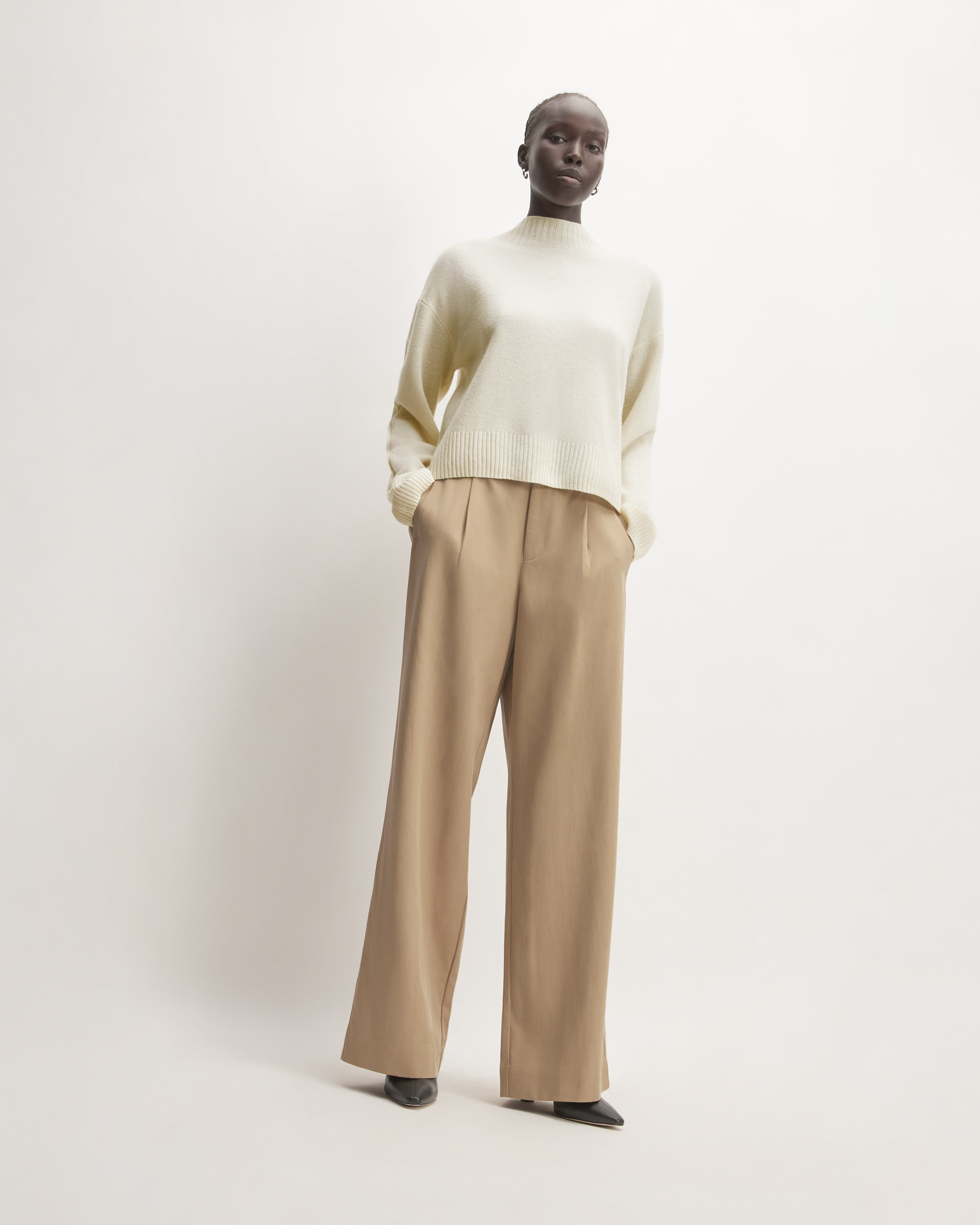 The Good Merino Wool Mockneck Sweater Bone – Everlane