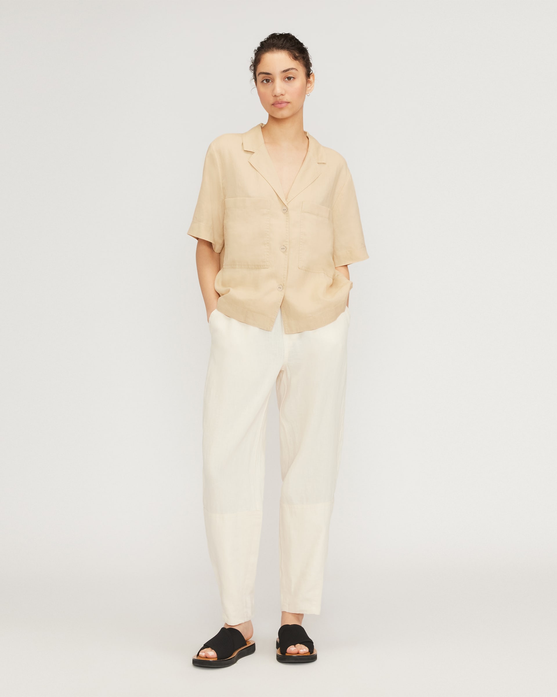The Linen Workwear Shirt Warm Khaki – Everlane