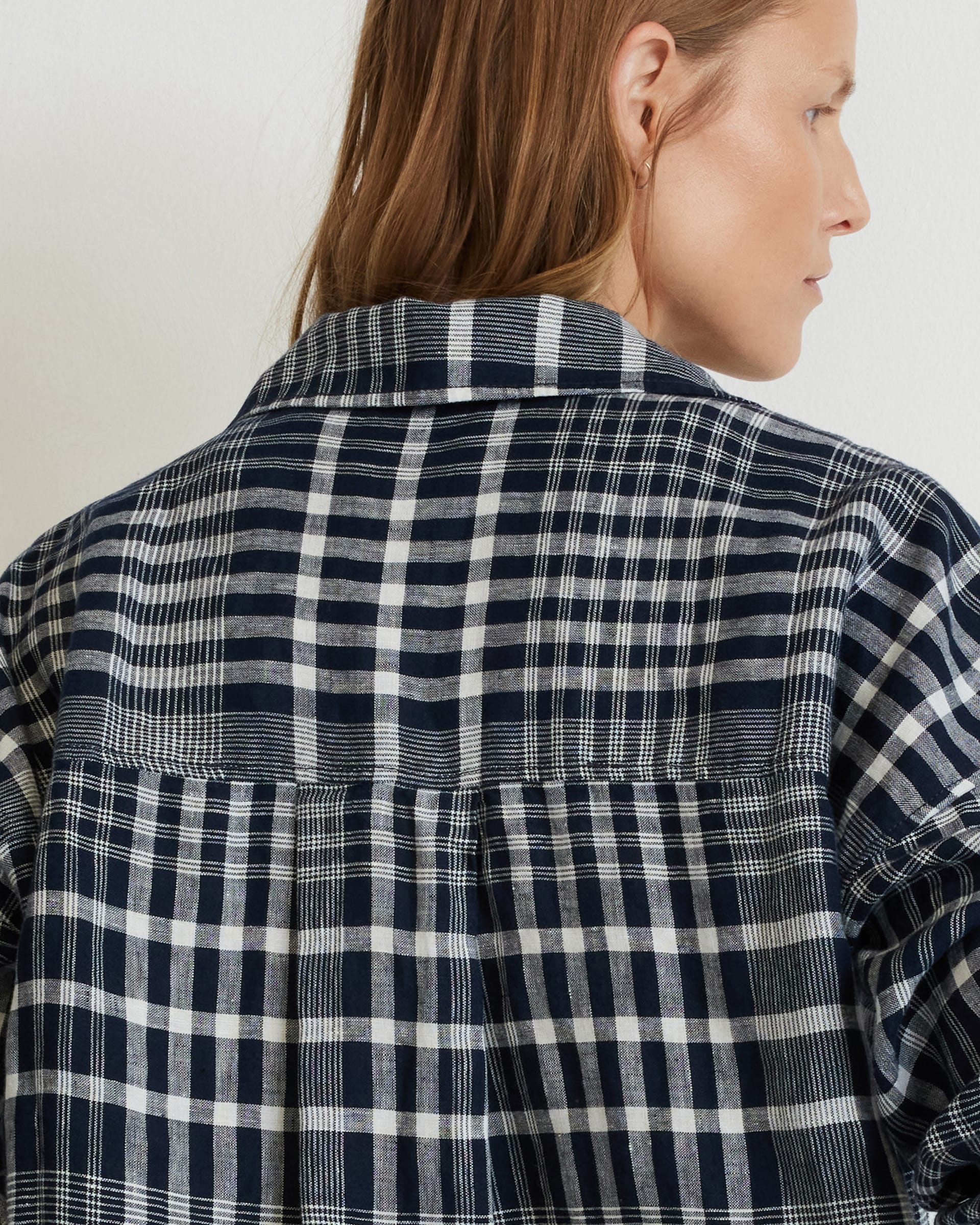 The Way-Long Linen Shirt Canvas Tan / Navy – Everlane