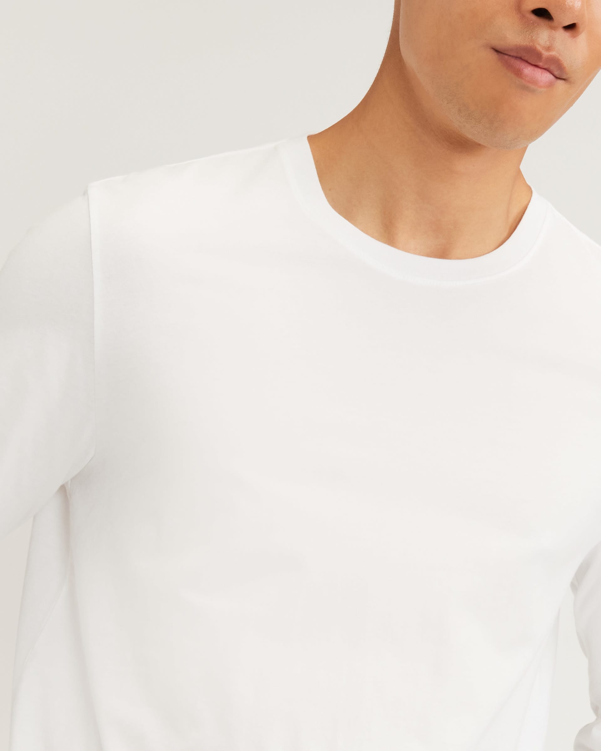 The Essential Organic Long-Sleeve Tee White – Everlane