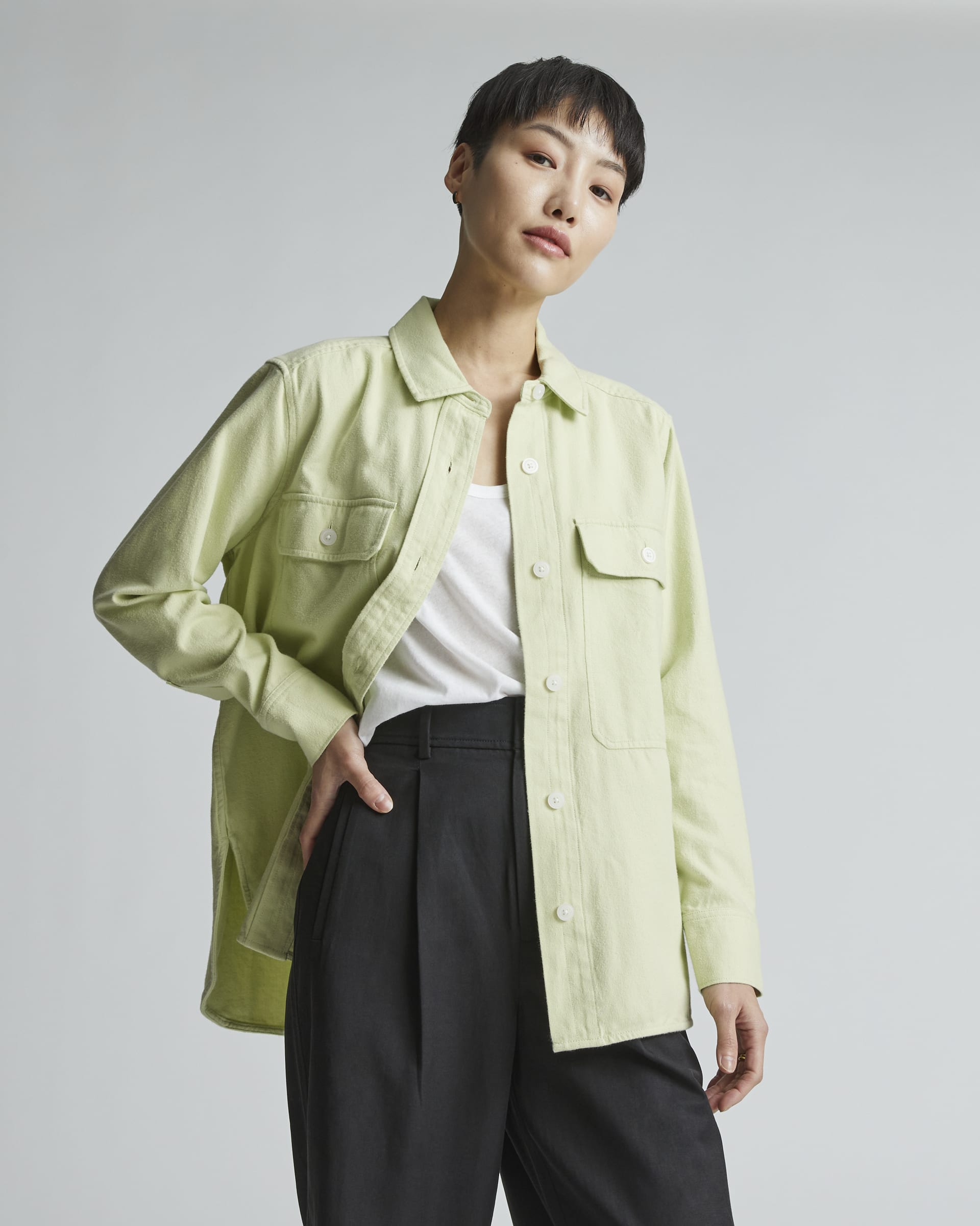 The Classic Cotton Flannel Shirt Seafoam Green – Everlane