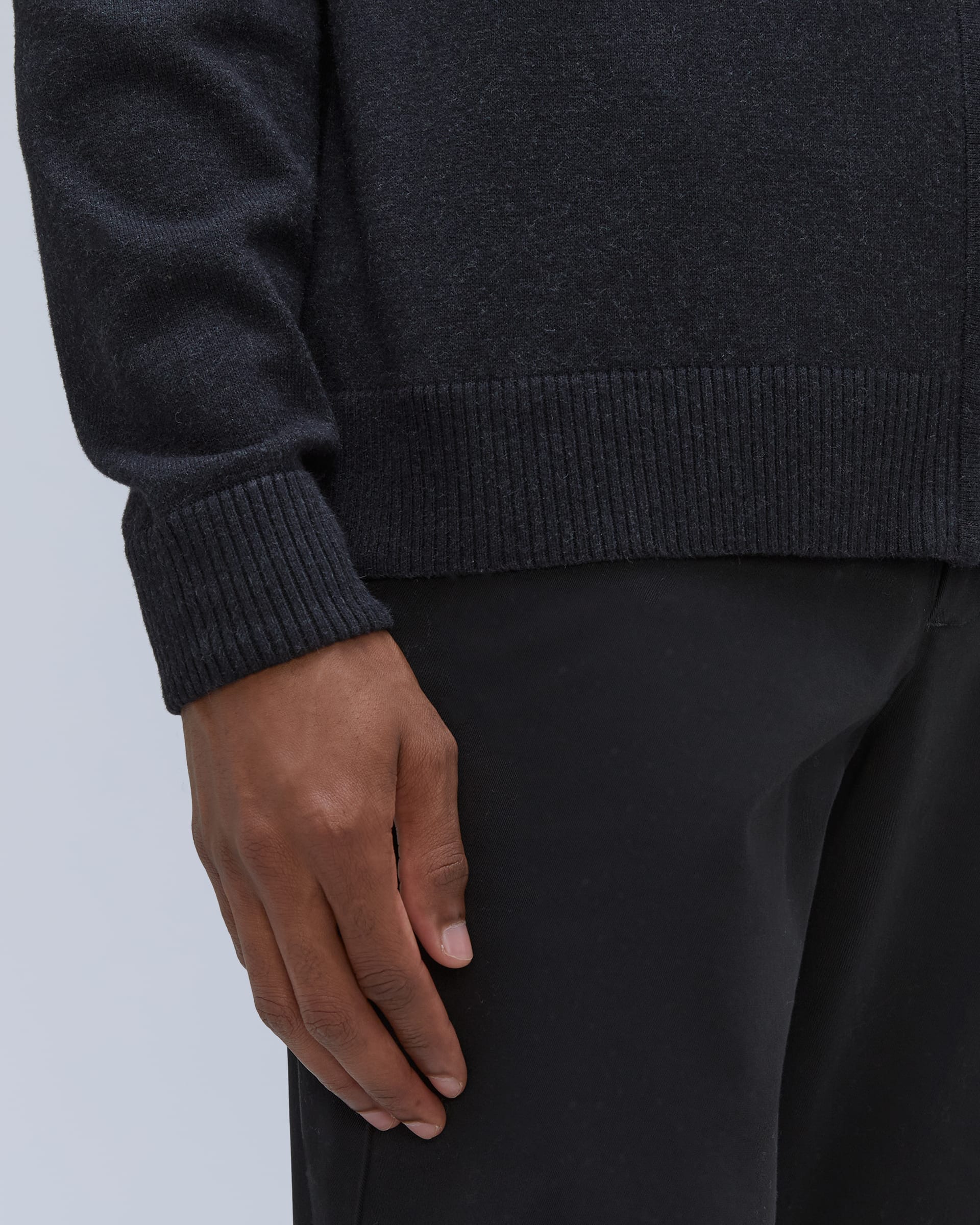 The No-Sweat Full Zip Sweater New Black – Everlane