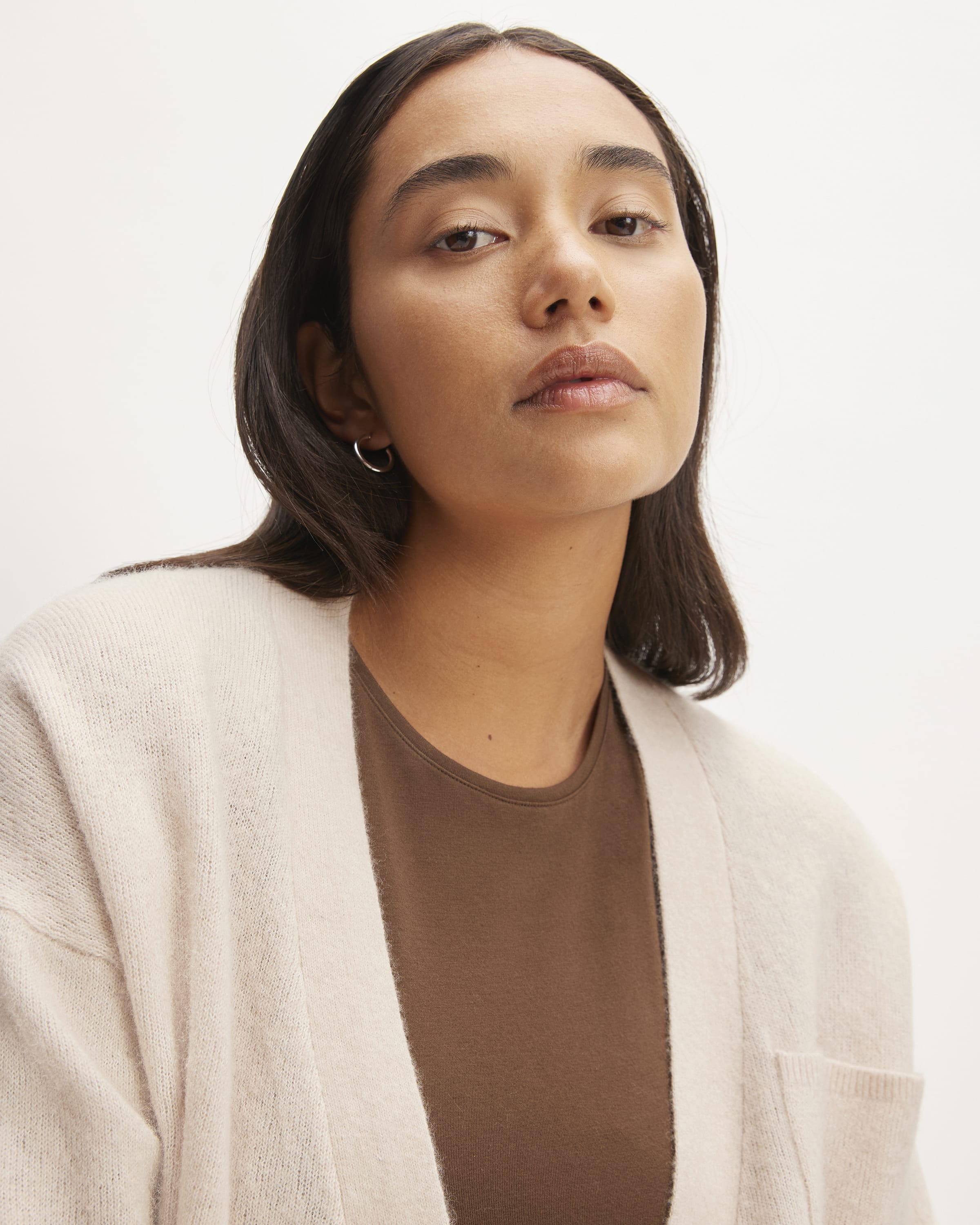 The Cozy-Stretch Relaxed Cardigan Whisper Pink – Everlane