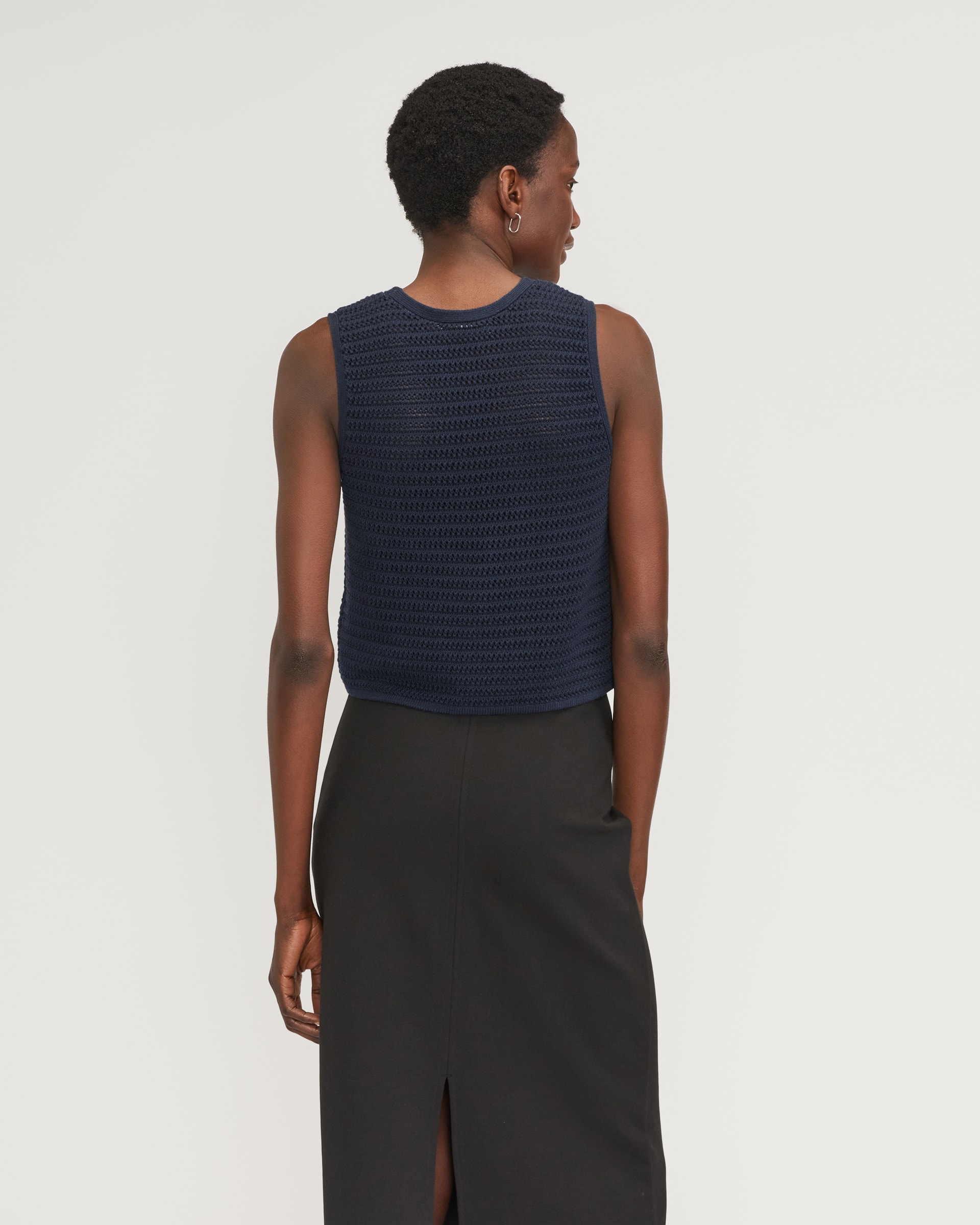 The Crochet Knit Cami Navy – Everlane