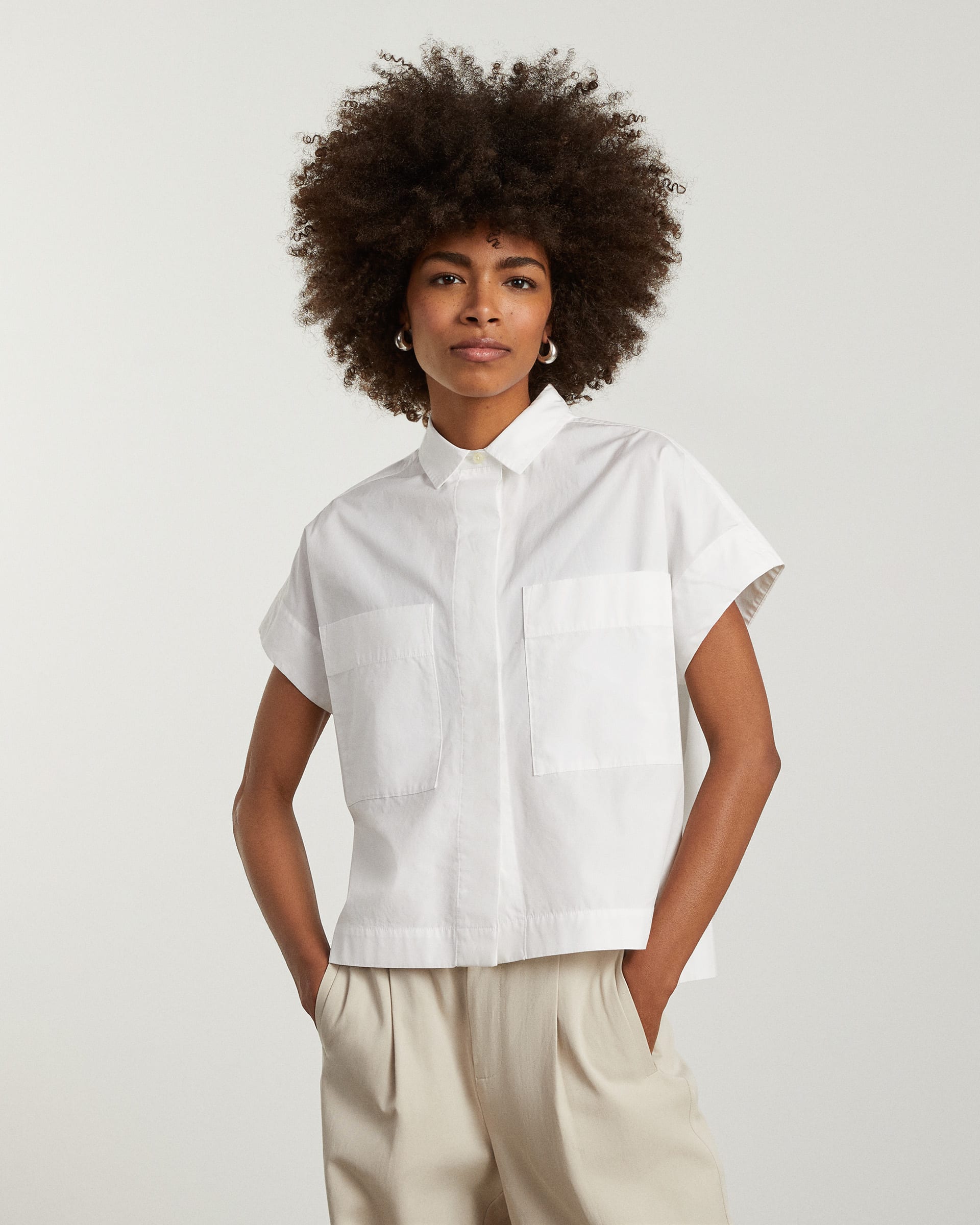 The Short-Sleeve Box Shirt White – Everlane
