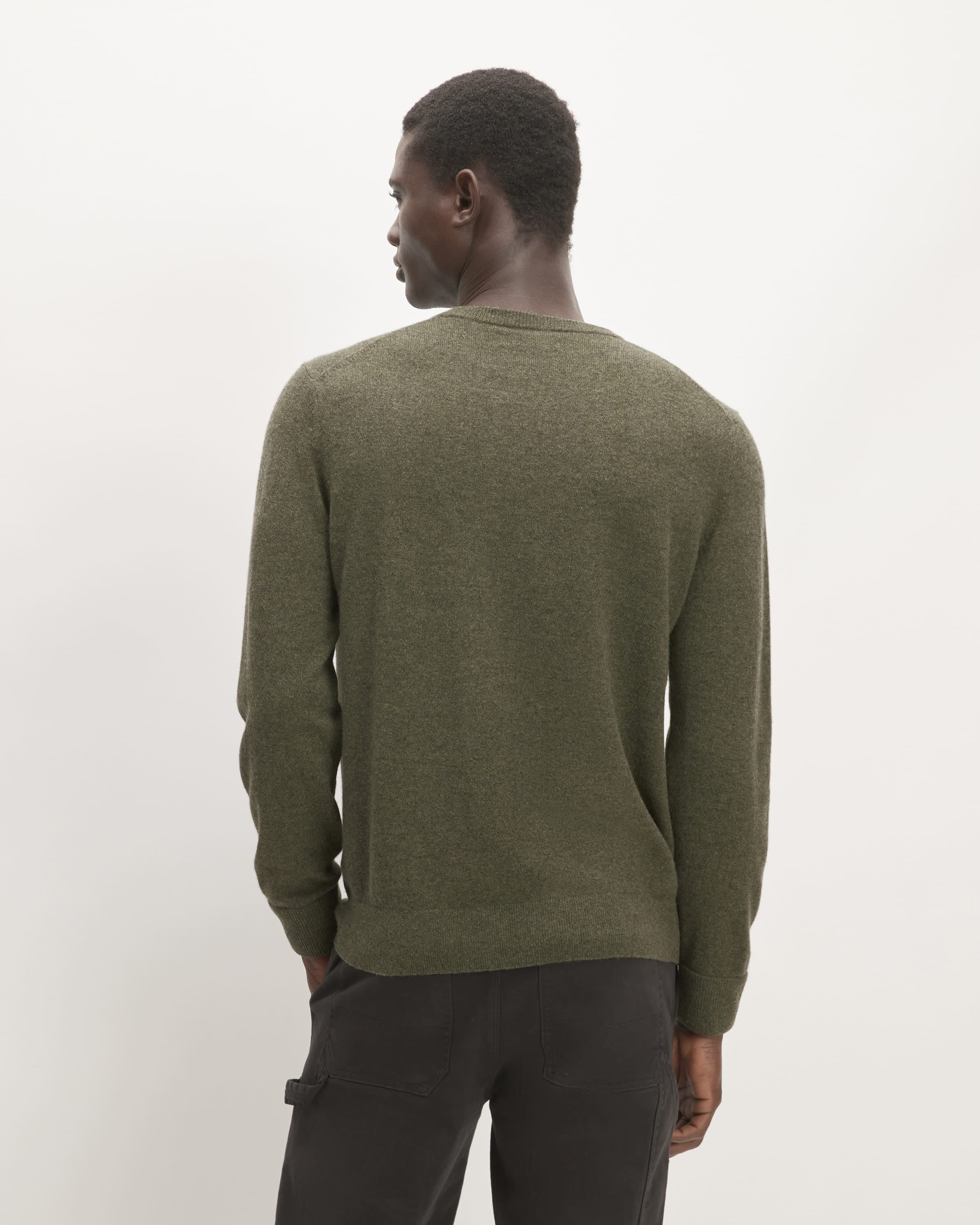 The Grade-A Cashmere Crew Heather Army Green – Everlane