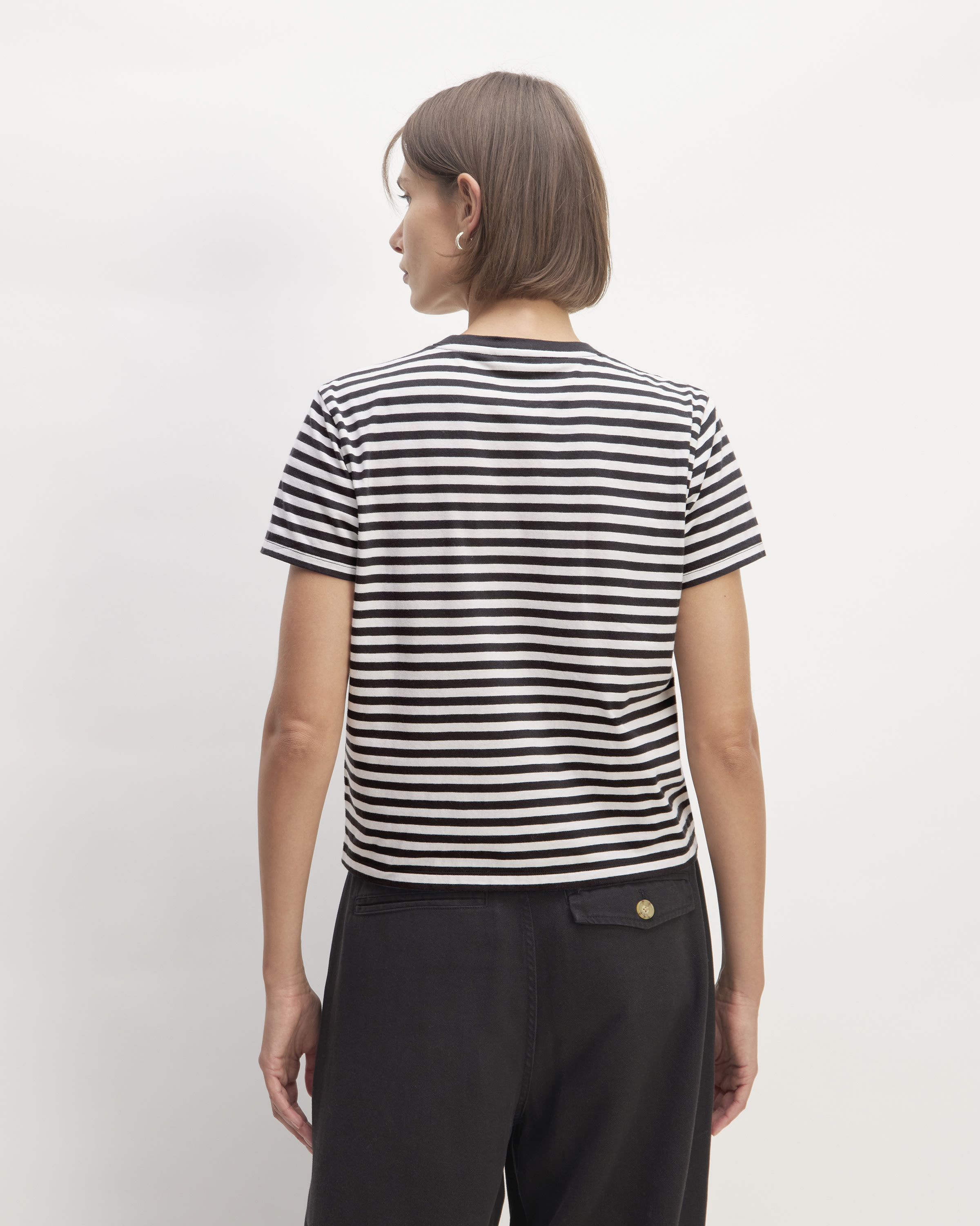 The Organic Cotton Box-Cut Tee Bone / Black – Everlane