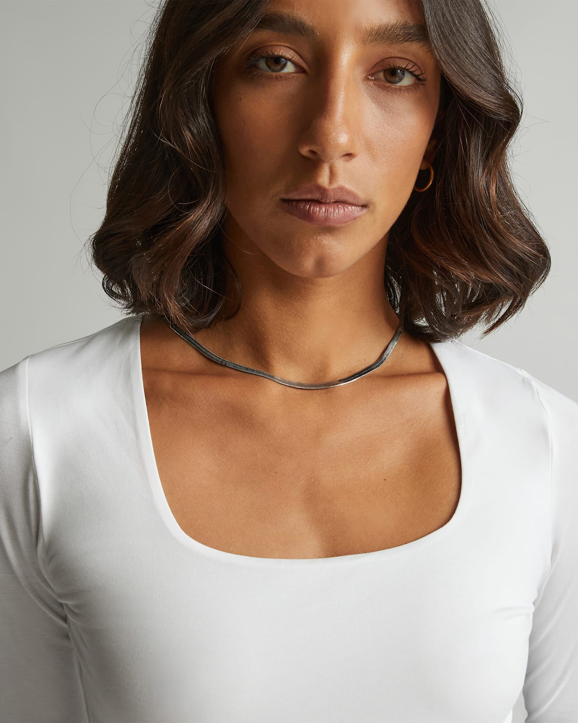 The Long-Sleeve Supima® Square-Neck Bodysuit White – Everlane