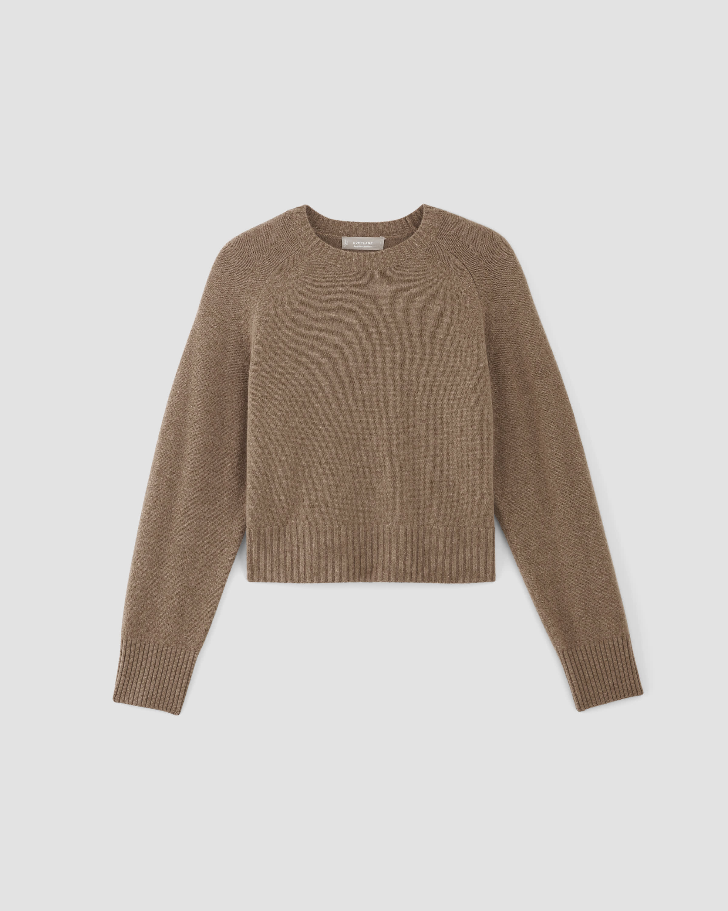 The Cashmere Boxy Crew Sweater Heathered Woodsmoke – Everlane