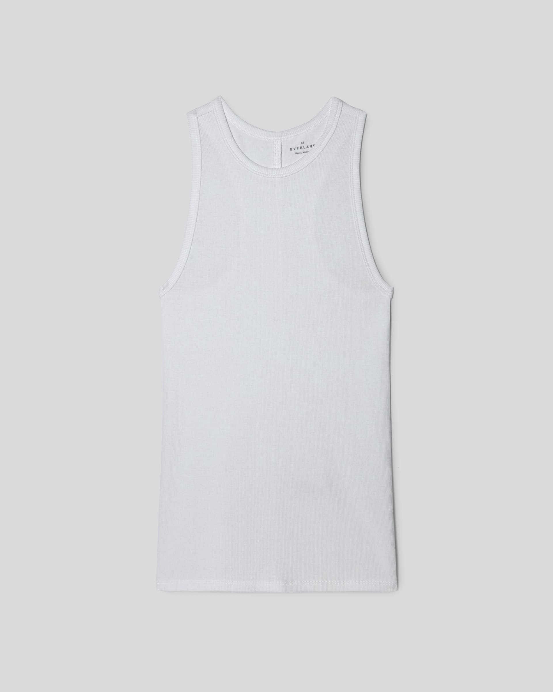 The Supima® Micro-Rib Racerback Tank White – Everlane