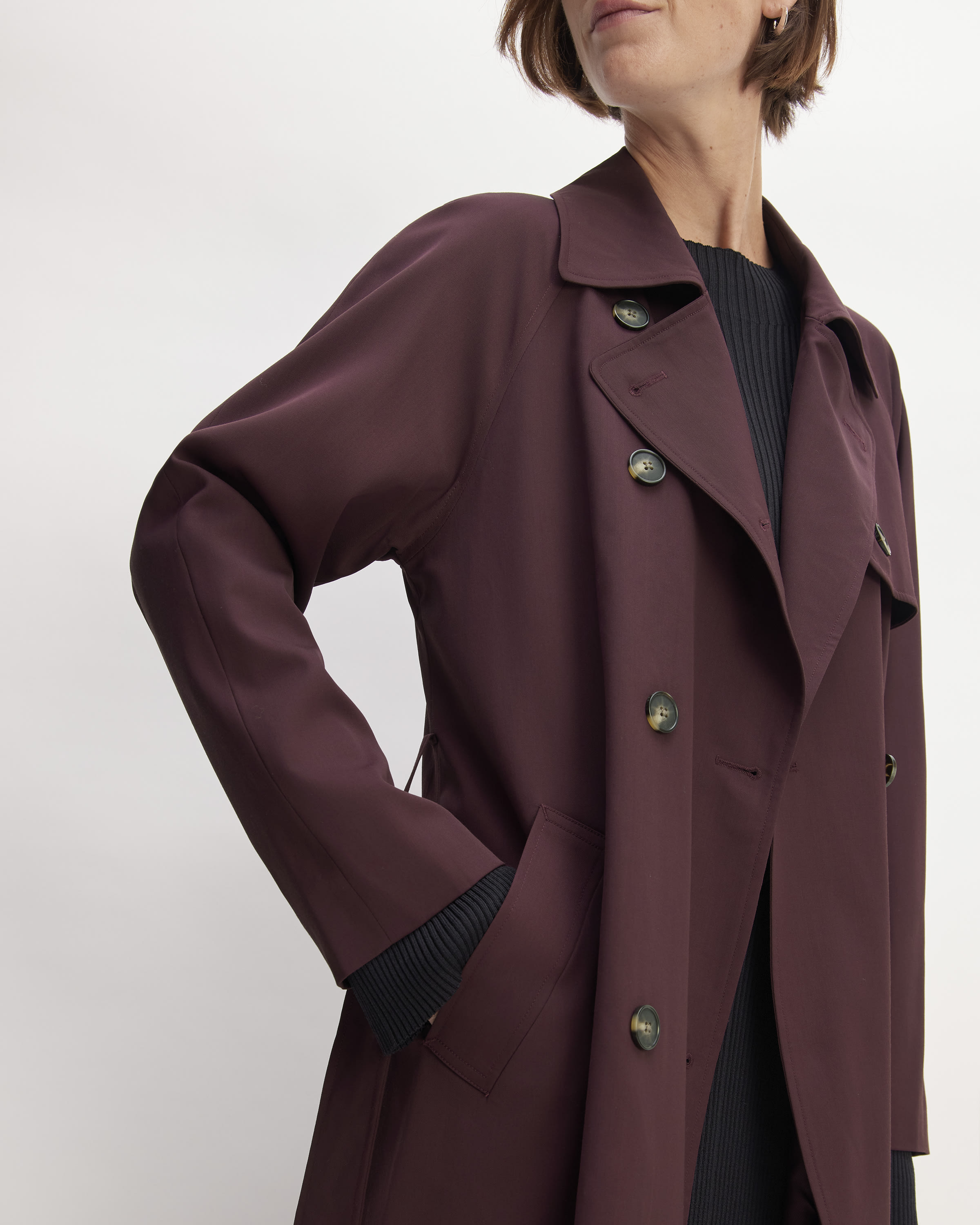 The Italian Wool Modern Trench Burgundy – Everlane