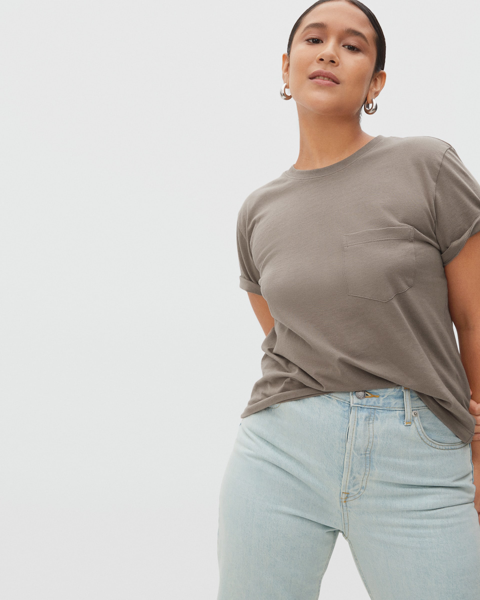 The Organic Cotton Box-Cut Tee Clay – Everlane