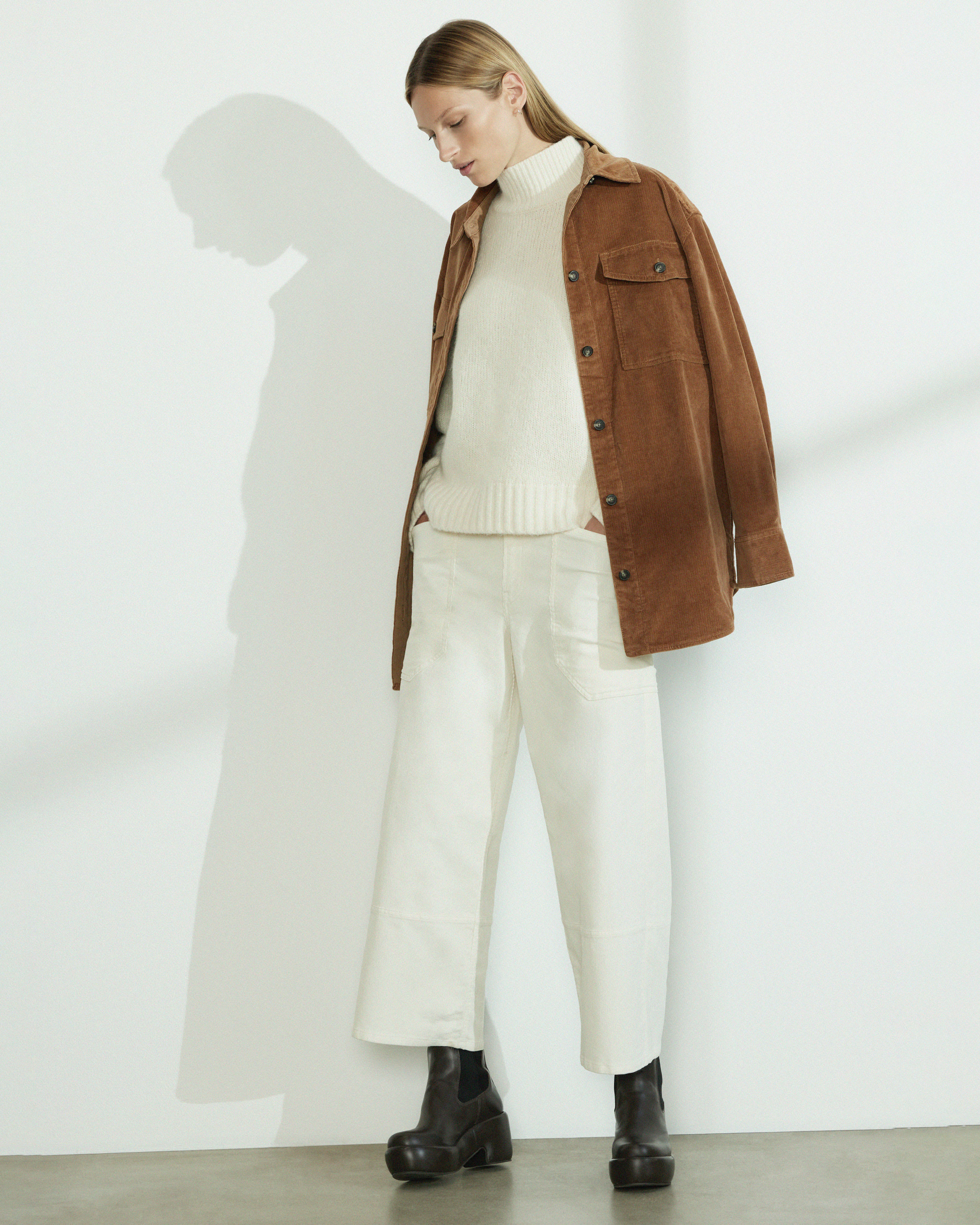 The Corduroy Oversized Shirt Jacket Toasted Coconut – Everlane