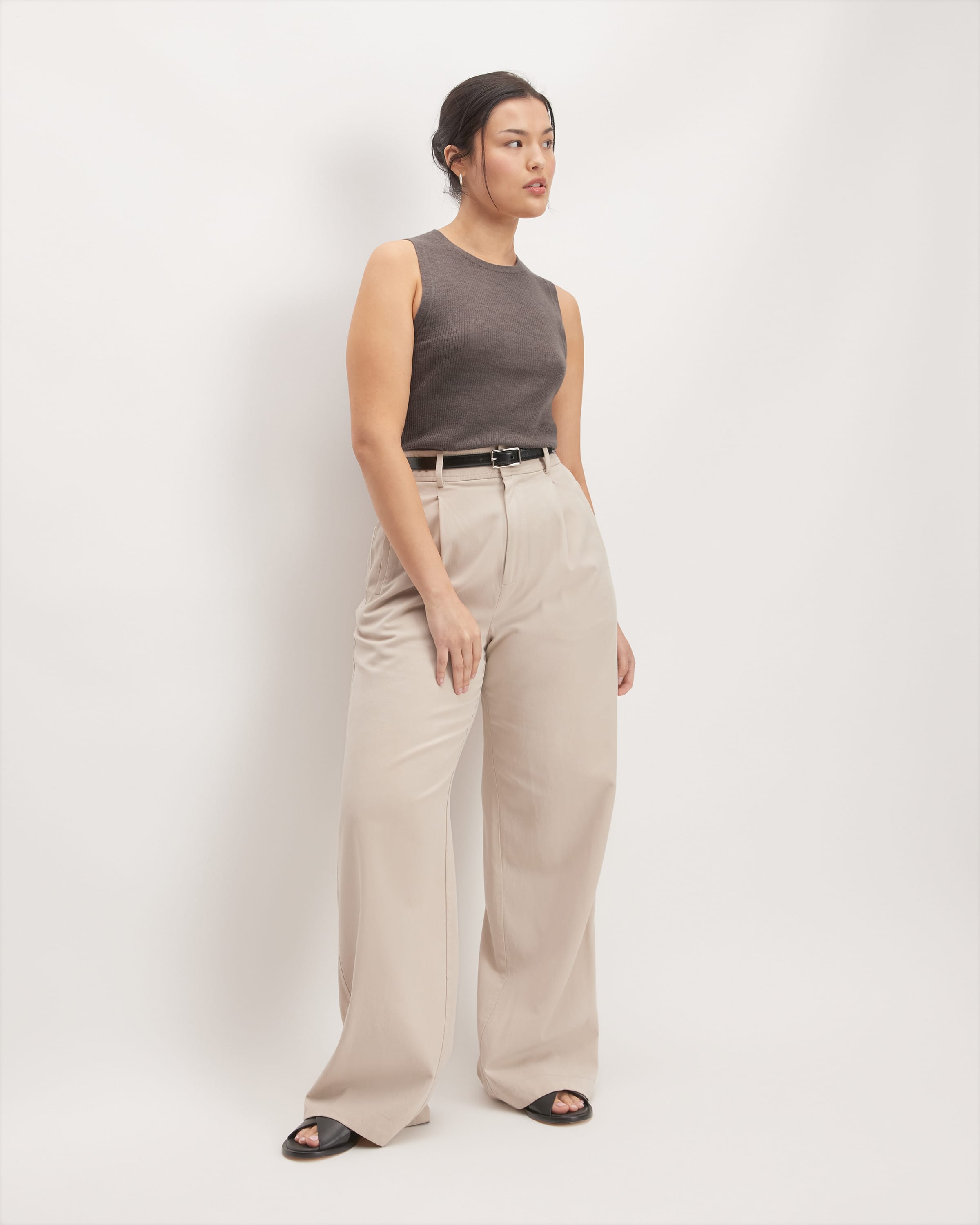 The Ultrafine Merino Ribbed Shell Tank Heather Cocoa – Everlane